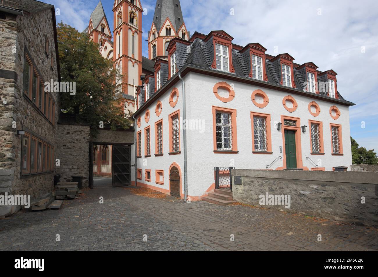Baroque castle, castle with cathedral, inner courtyard, old town ...