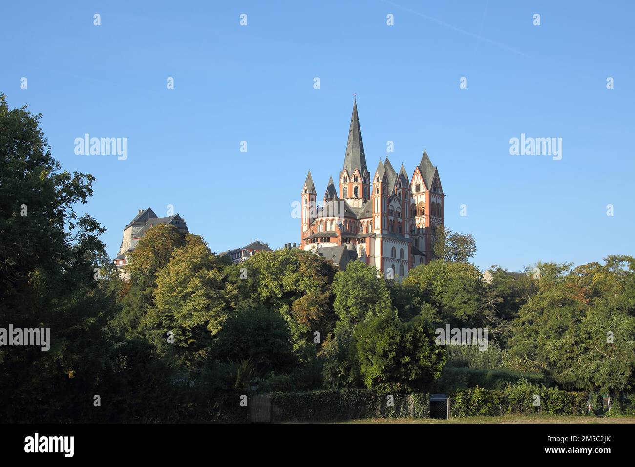 Romanesque, early Gothic cathedral with seven towers and castle, Old ...