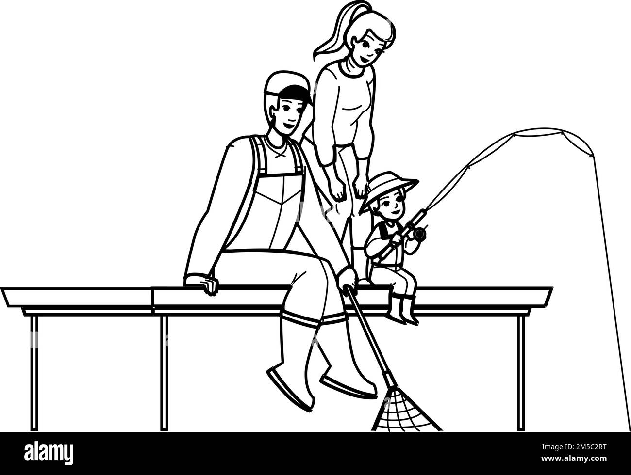 family fishing vector Stock Vector Image & Art - Alamy