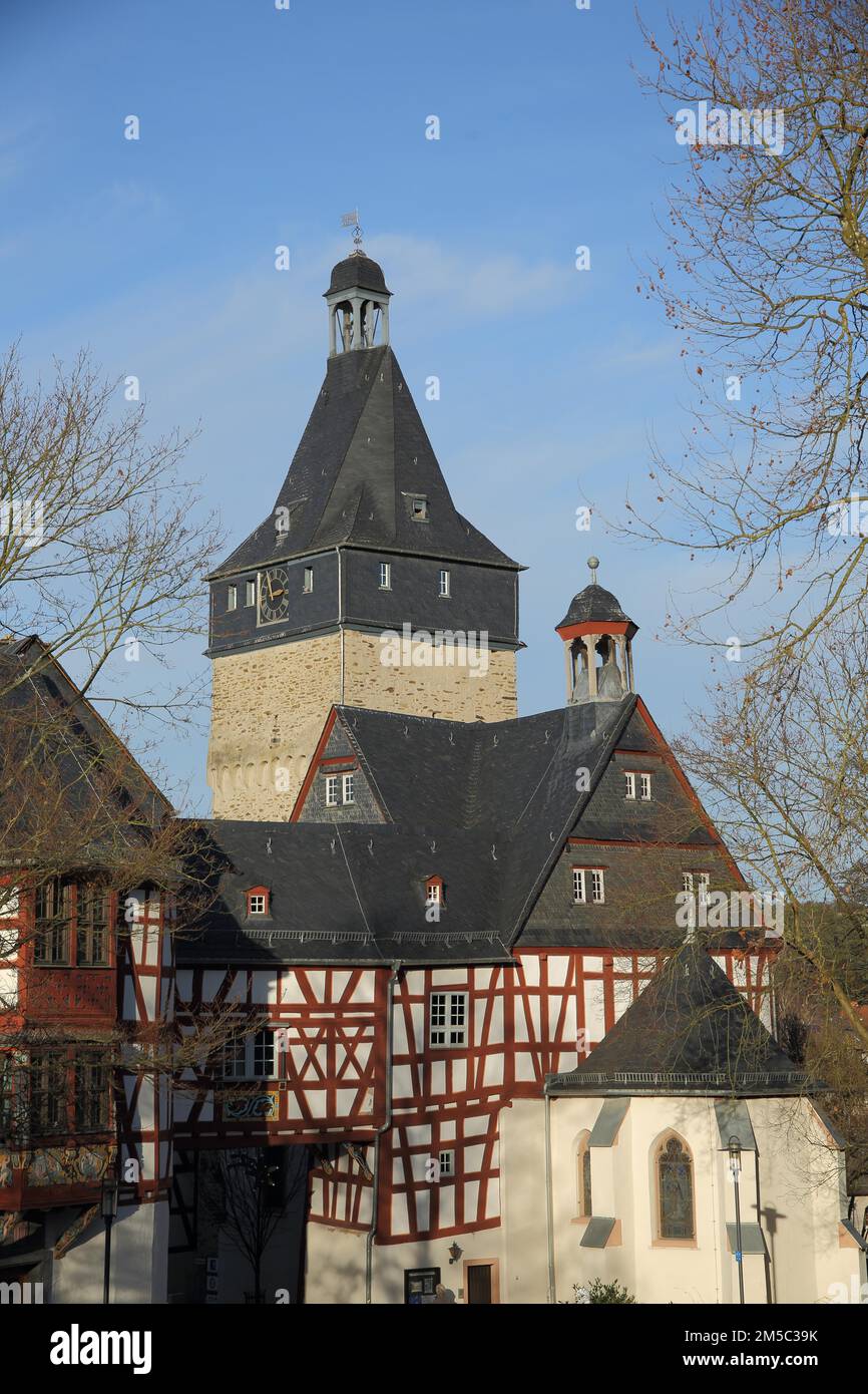 Historic Hohenfeld Chapel and Upper Gate Tower, Amthof, Bad Camberg ...