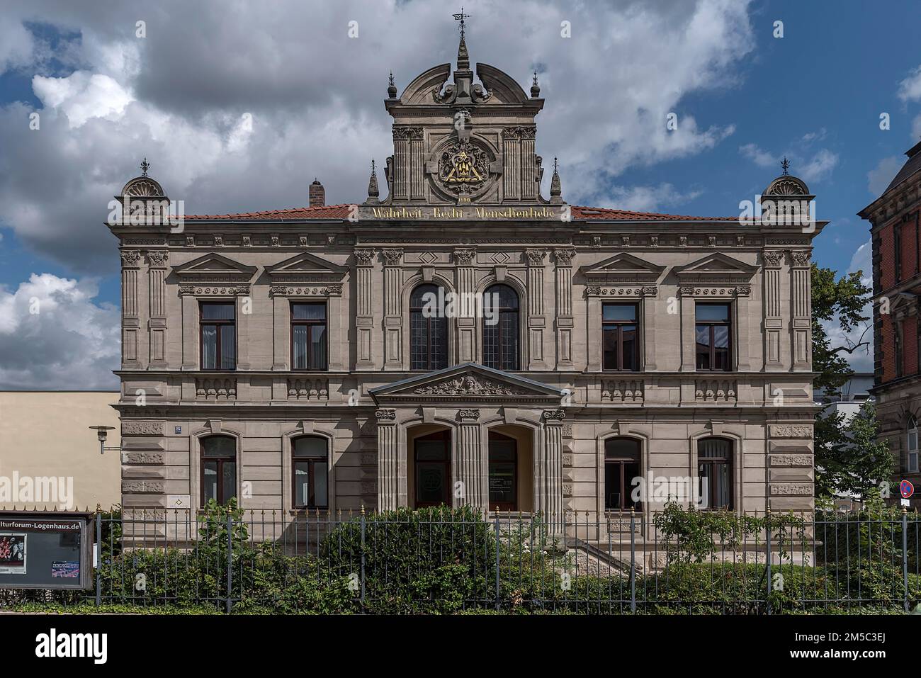 Lodge house, neo-Renaissance building built in 1890, Erlangen, Middle ...