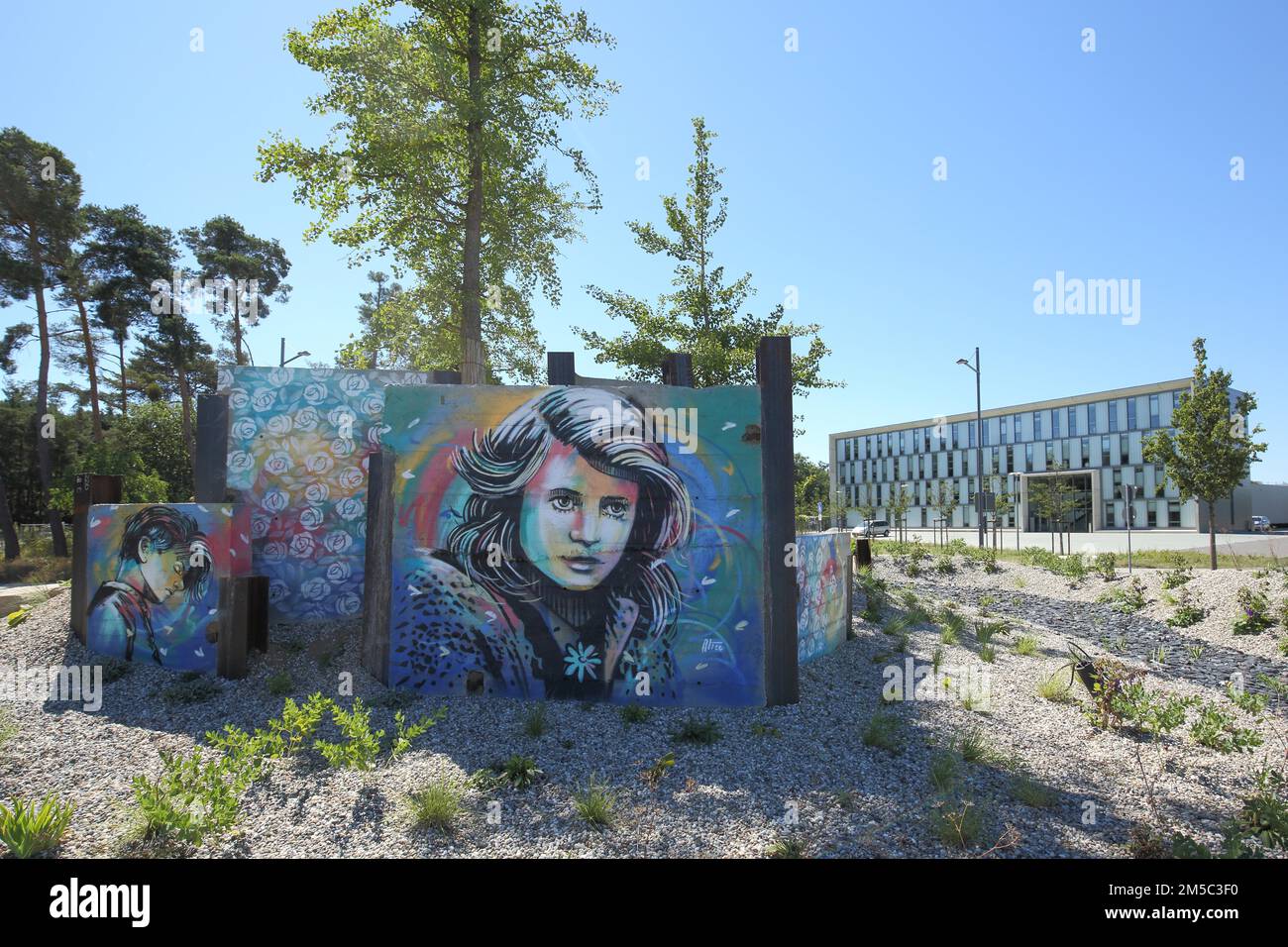 Memorial by Alice Pasquini to siblings Hans and Sophie Scholl during ...