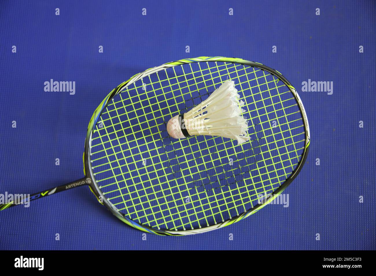 Badminton racket with shuttlecock, sport, badminton, sports equipment ...