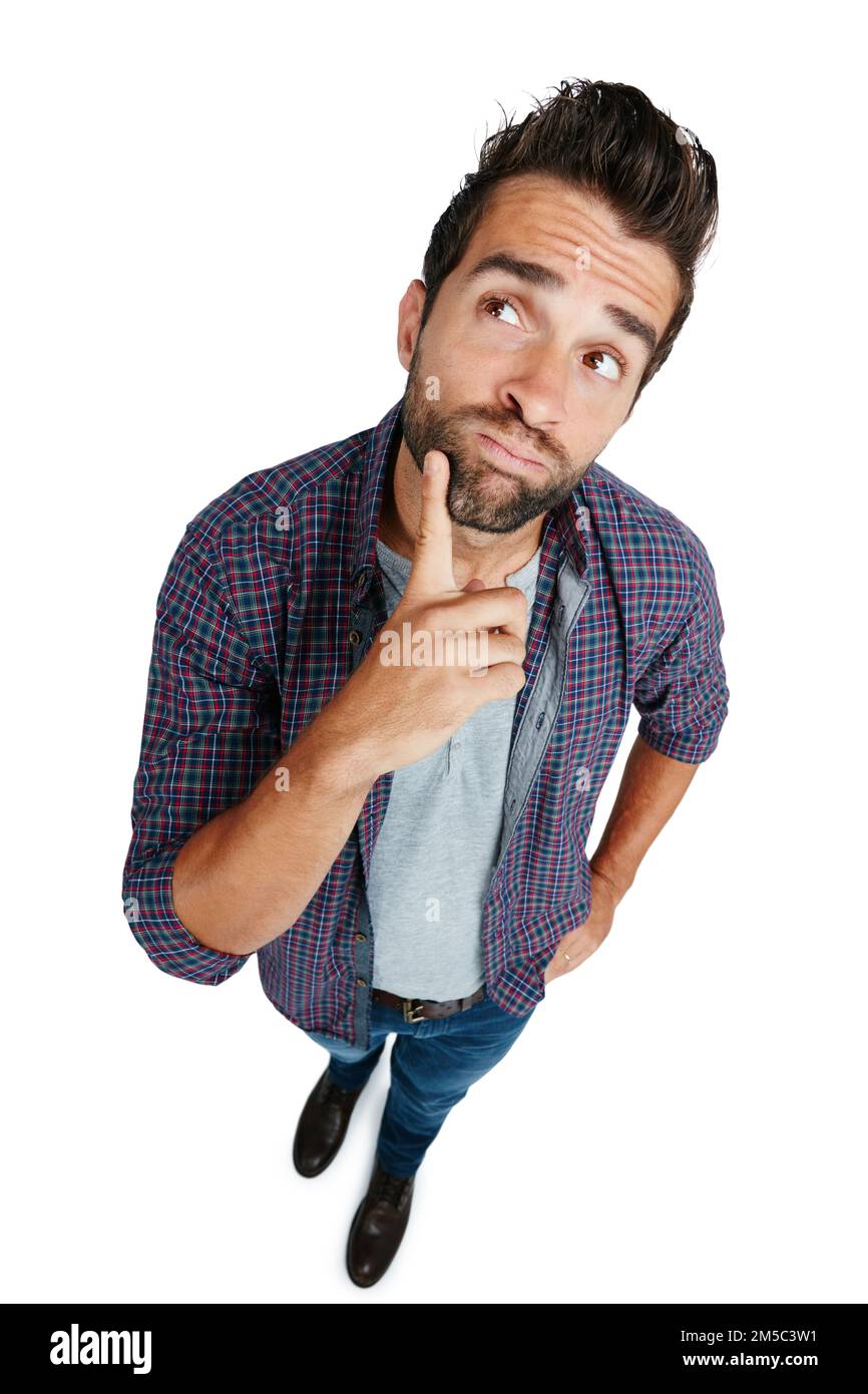 You can do quite a lot with this copy space. a young man looking unsure ...