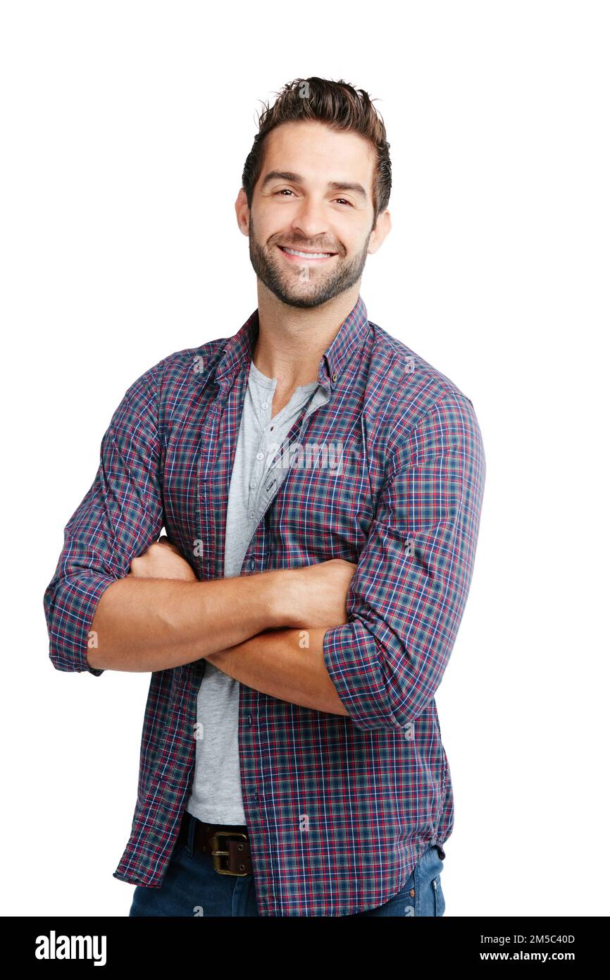 Being friendly will cost you nothing. Studio shot of a young man posing ...