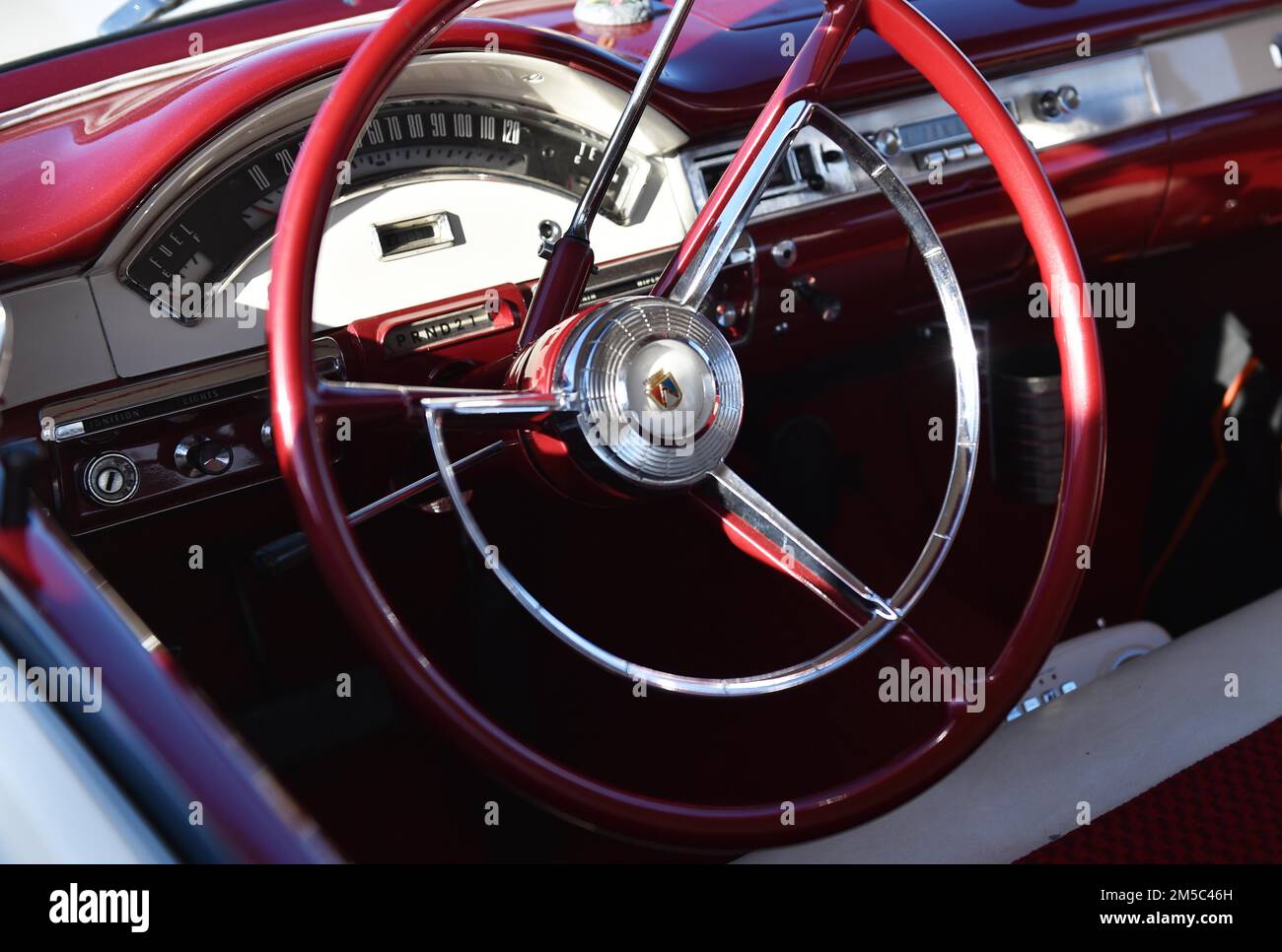 Steering wheel, Ford Custom 300 sedan, model A7 (1957) at a classic car ...