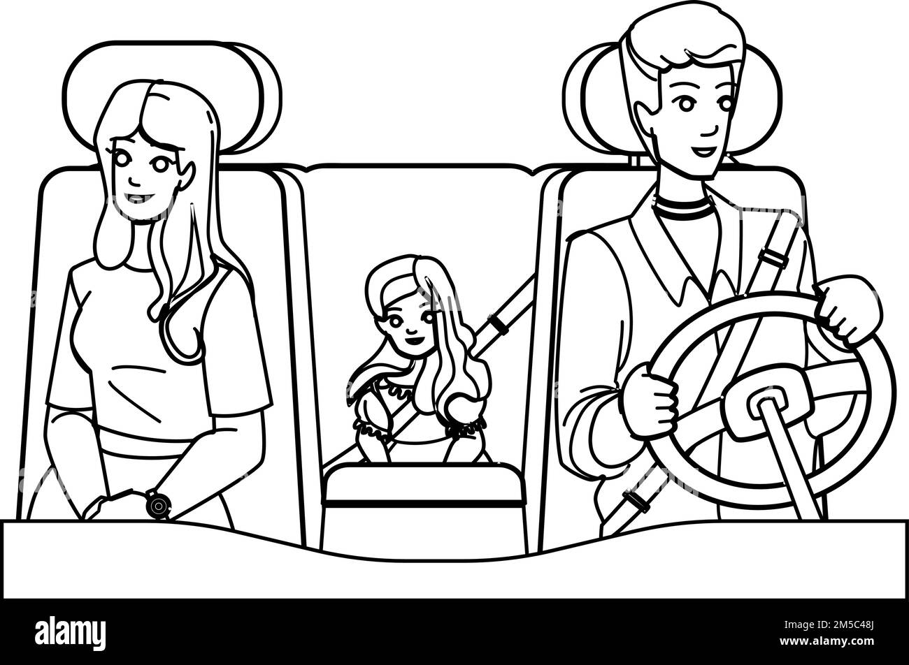 family in car vector Stock Vector Image & Art - Alamy