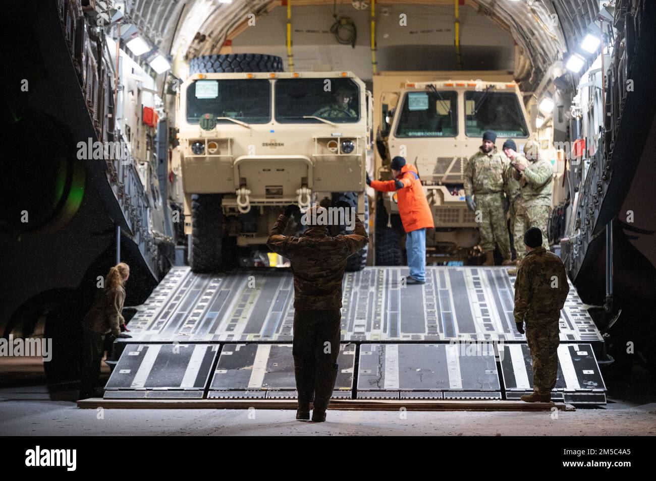U.S. Airmen assigned to the 172nd Airlift Wing and U.S. Army soldiers ...