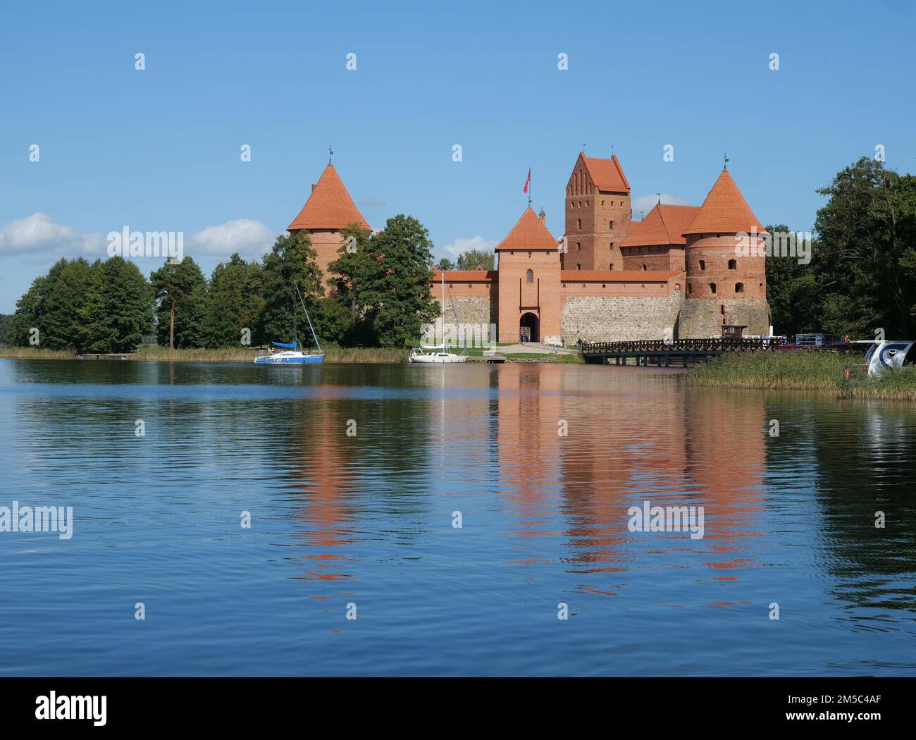 The Trakai Water Castle in Lake Galve. The complex is one of the most ...