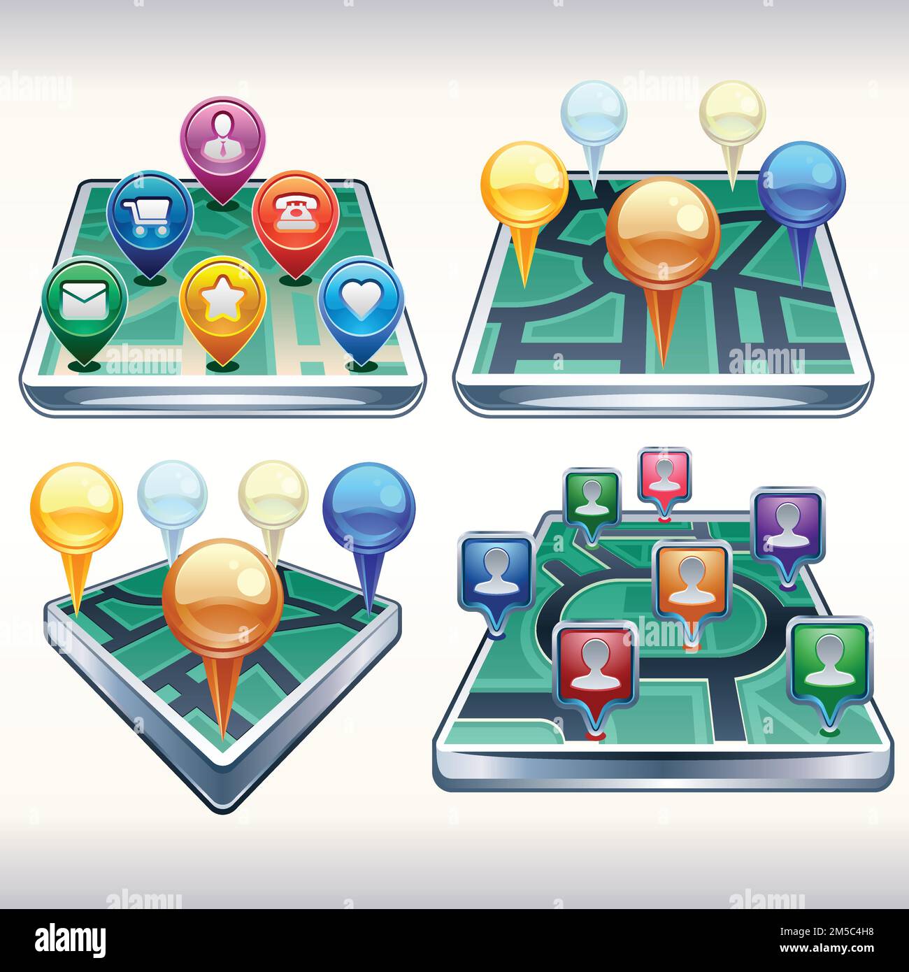 World map with point icons on it, gps & travel concept, vector file ...