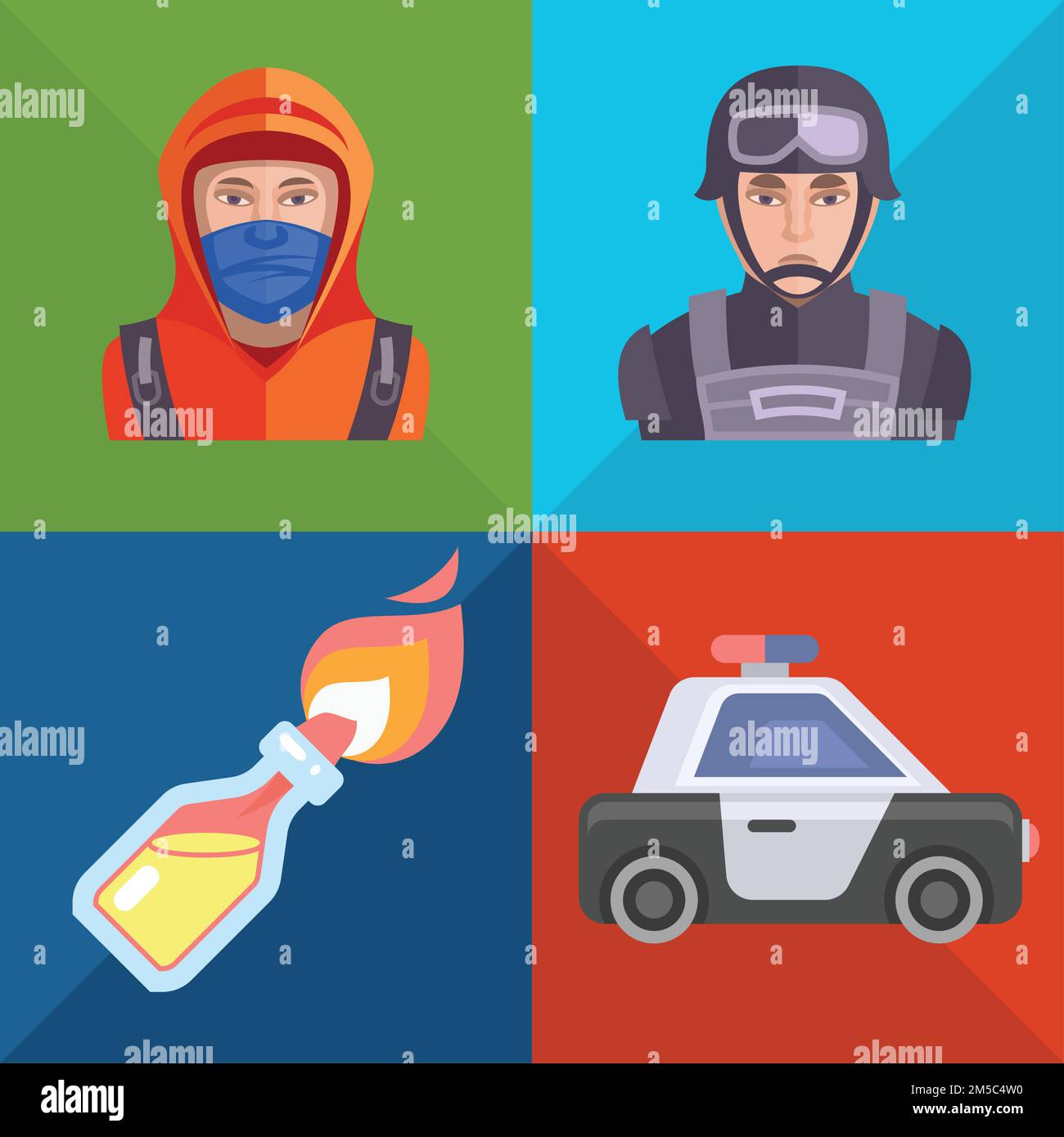 Police protester conflict Stock Vector Images - Alamy