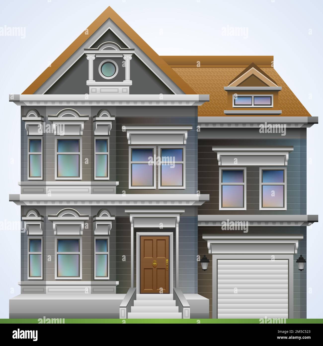 Vector illustration of cool detailed house. Eps 10 Stock Vector Image ...
