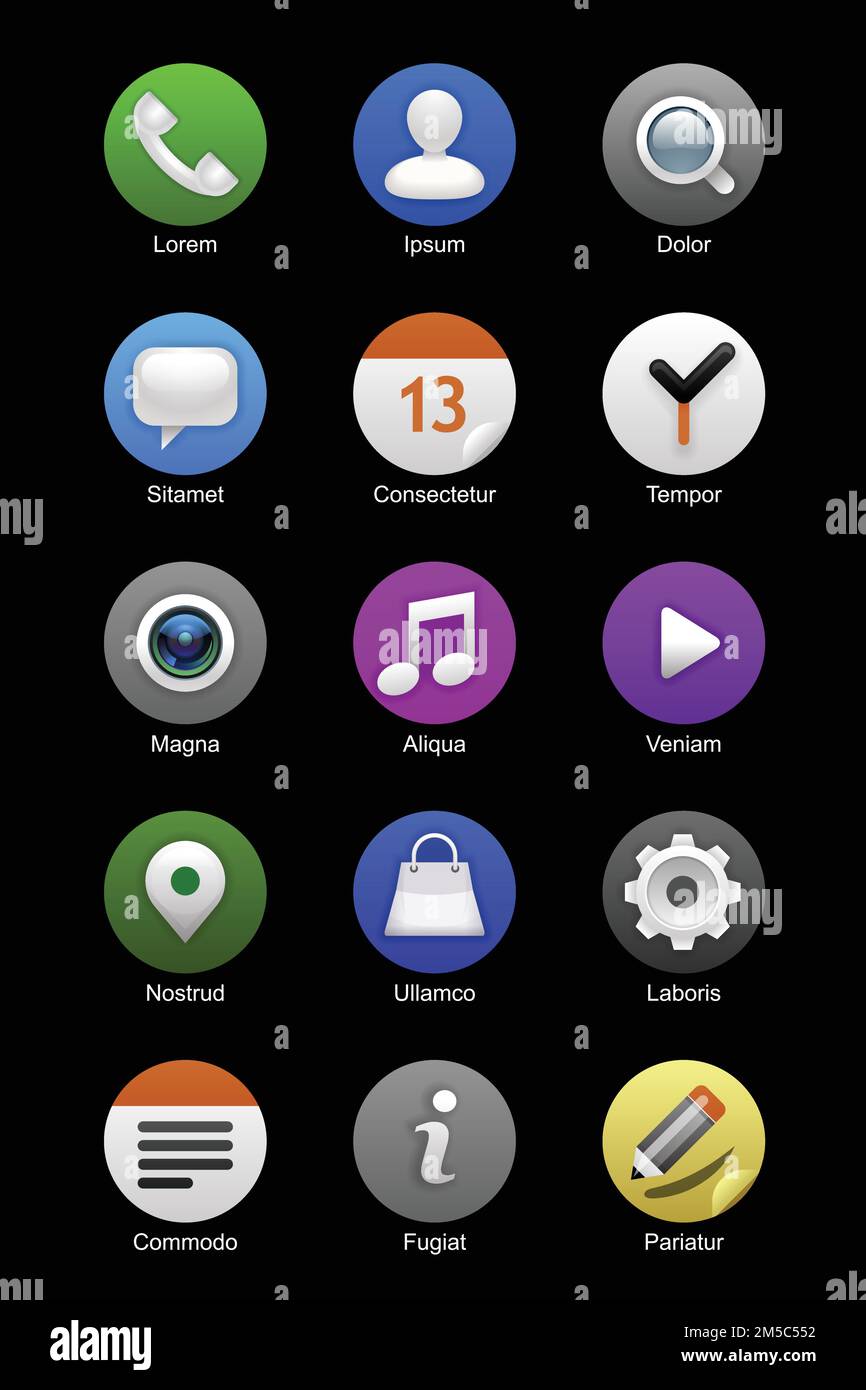 App icons for mobile devices Stock Vector Image & Art - Alamy