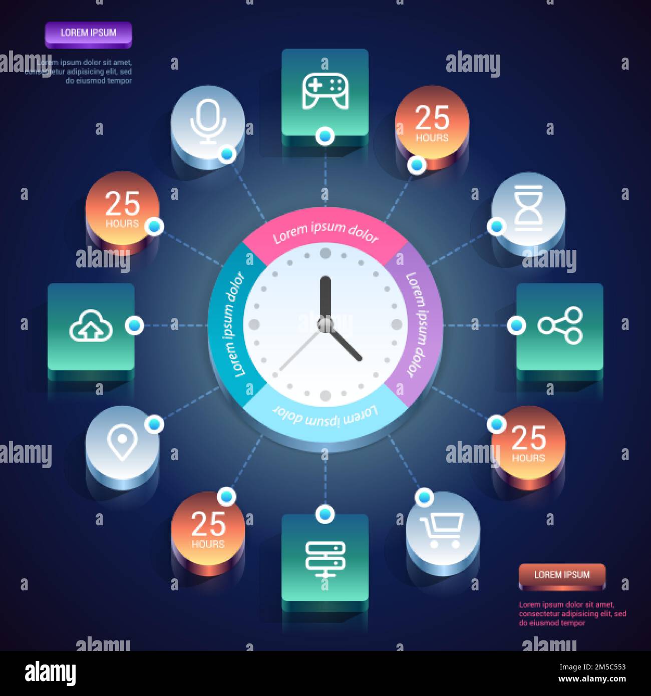 Time management infographics. Vector Stock Vector Image & Art - Alamy