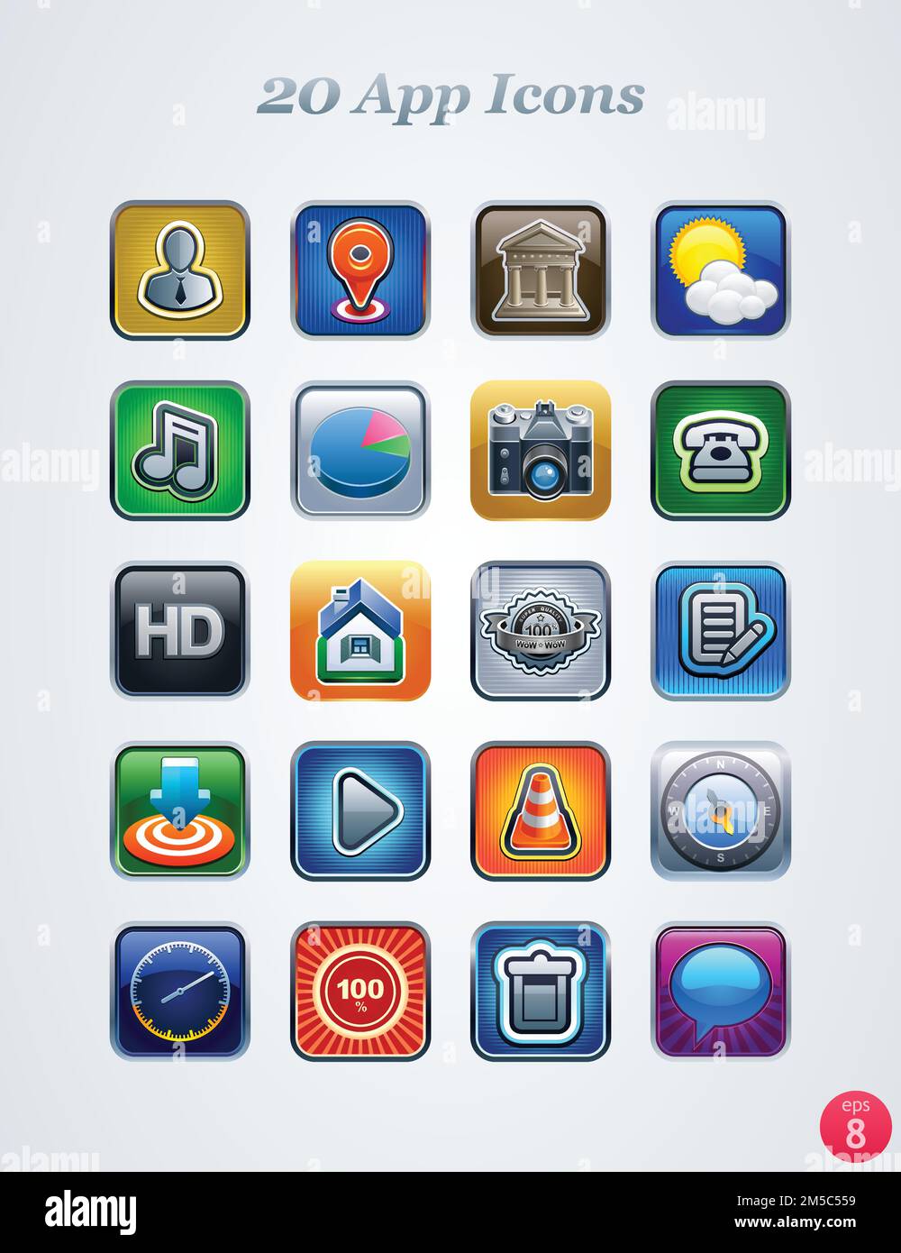 20 icons for web or mobile applications. vector. eps 8 Stock Vector ...