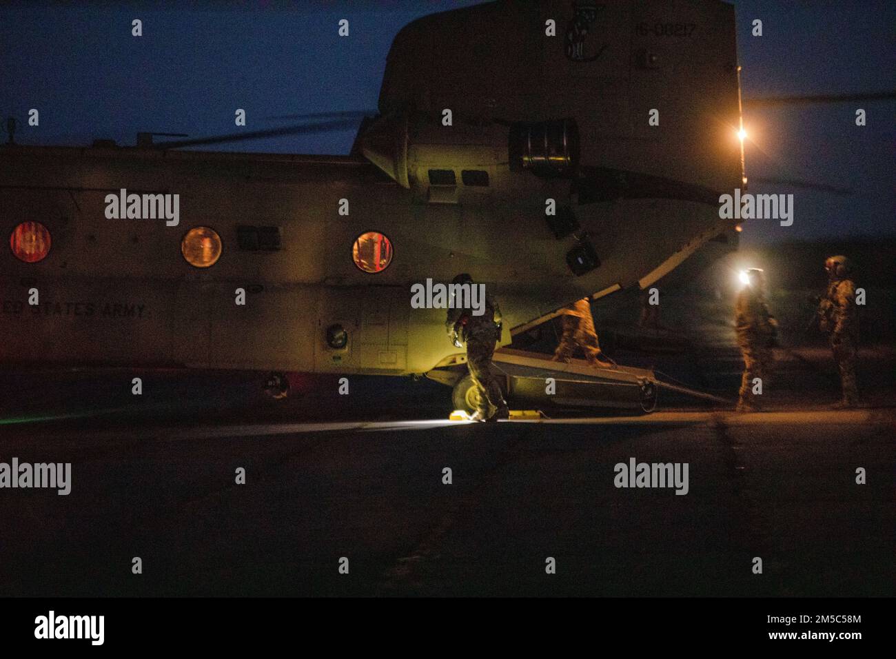 U.S. Army CH-47 Chinook helicopters assigned to 2nd Battalion, 227th ...