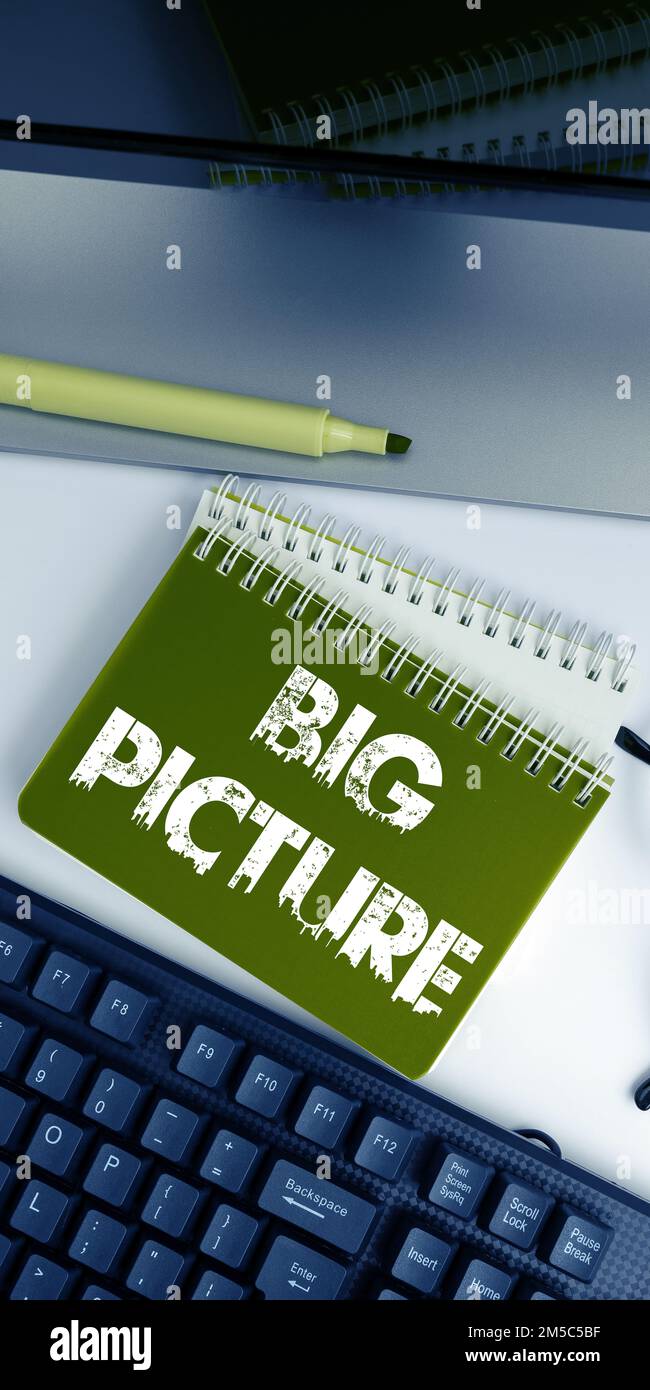 Hand writing sign Big Picture. Business concept most important facts ... Hand writing sign Big Picture. Business concept most important facts ...