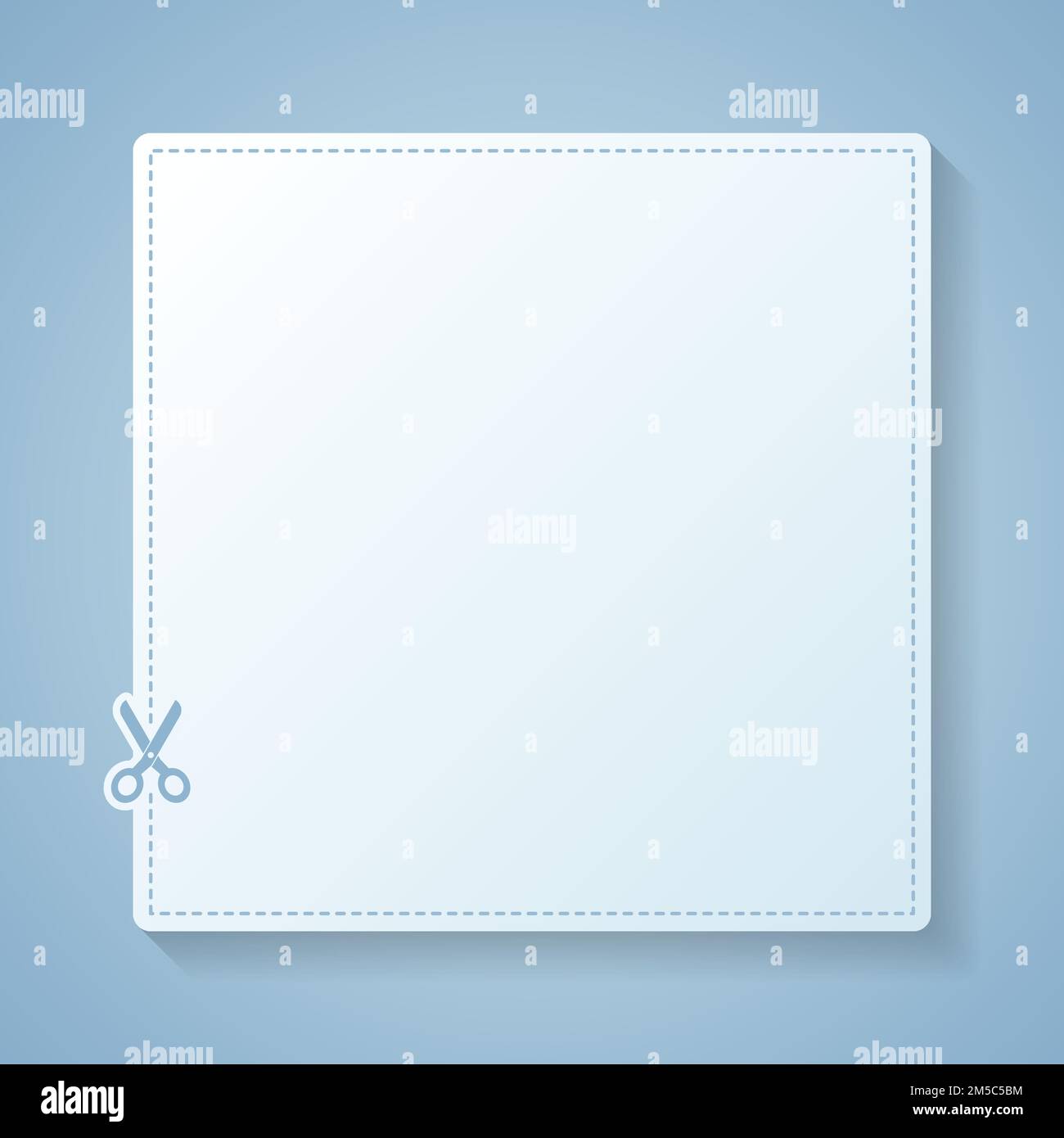 Blank white advertising coupon cut from sheet of paper. Vector eps 10 ...