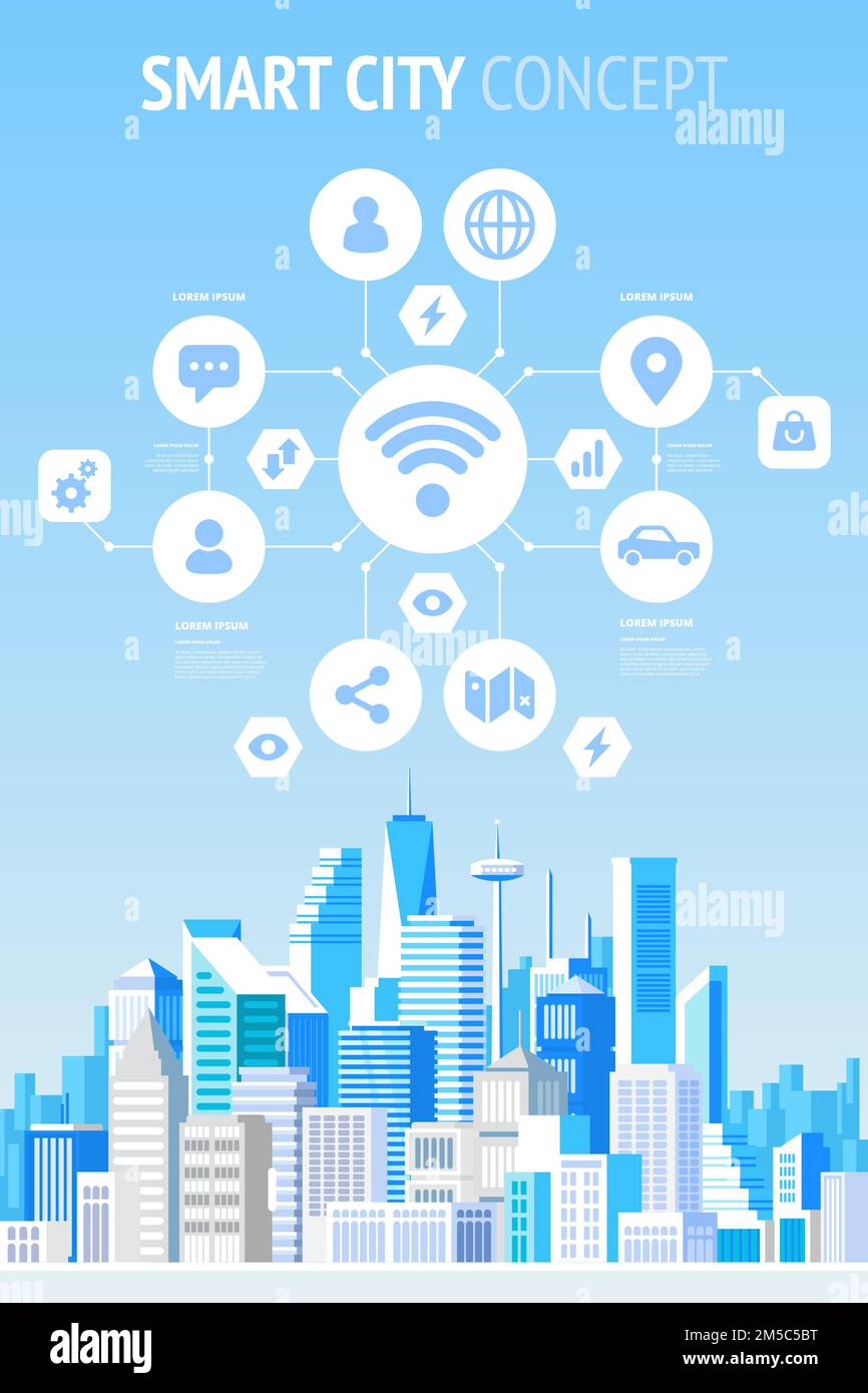 Smart city concept infographics. Vector illustration Stock Vector Image ...