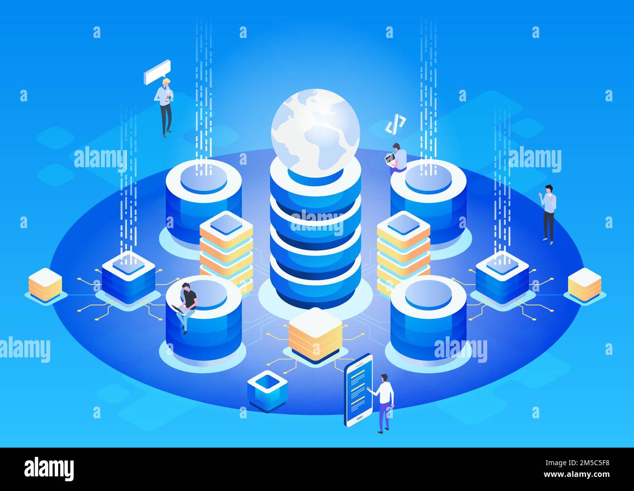 Abstract high technology concept. Data storage. Web cloud technology ...