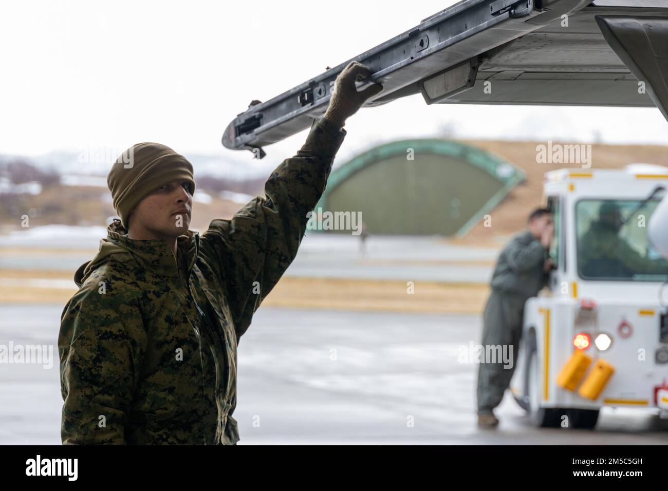 U.S. Marine Corps Lance Cpl. Magin Rivasrivera, a fixed-wing aircraft ...