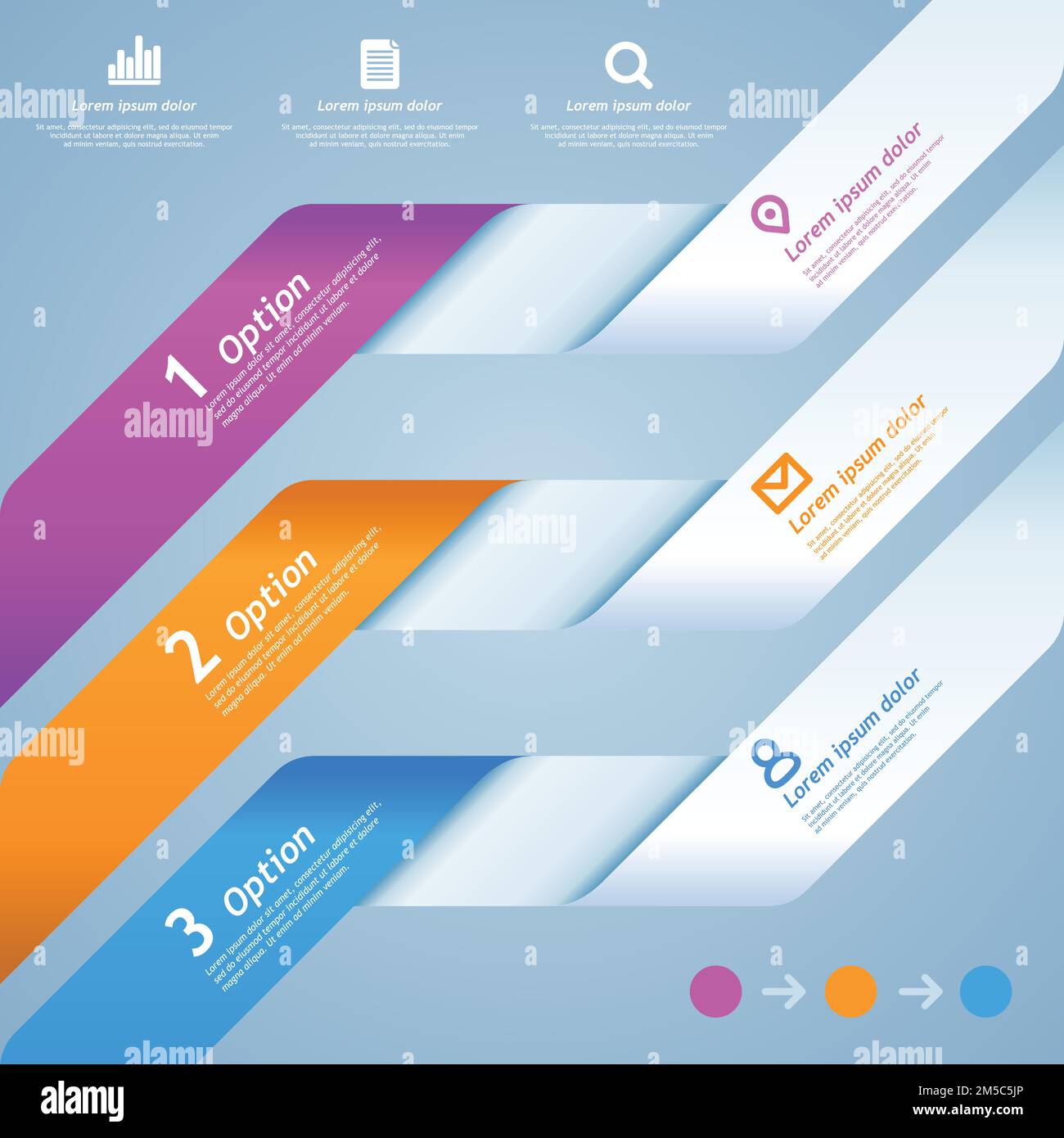 Infographics. Modern soft color design template. Numbered banners Stock ...