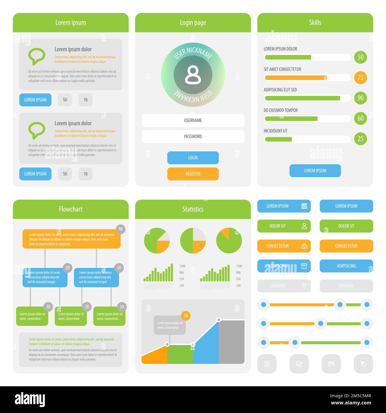 Flat Mobile UI Design. Vector eps 10 Stock Vector Image & Art - Alamy Flat Mobile UI Design. Vector eps 10 Stock Vector Image & Art - Alamy