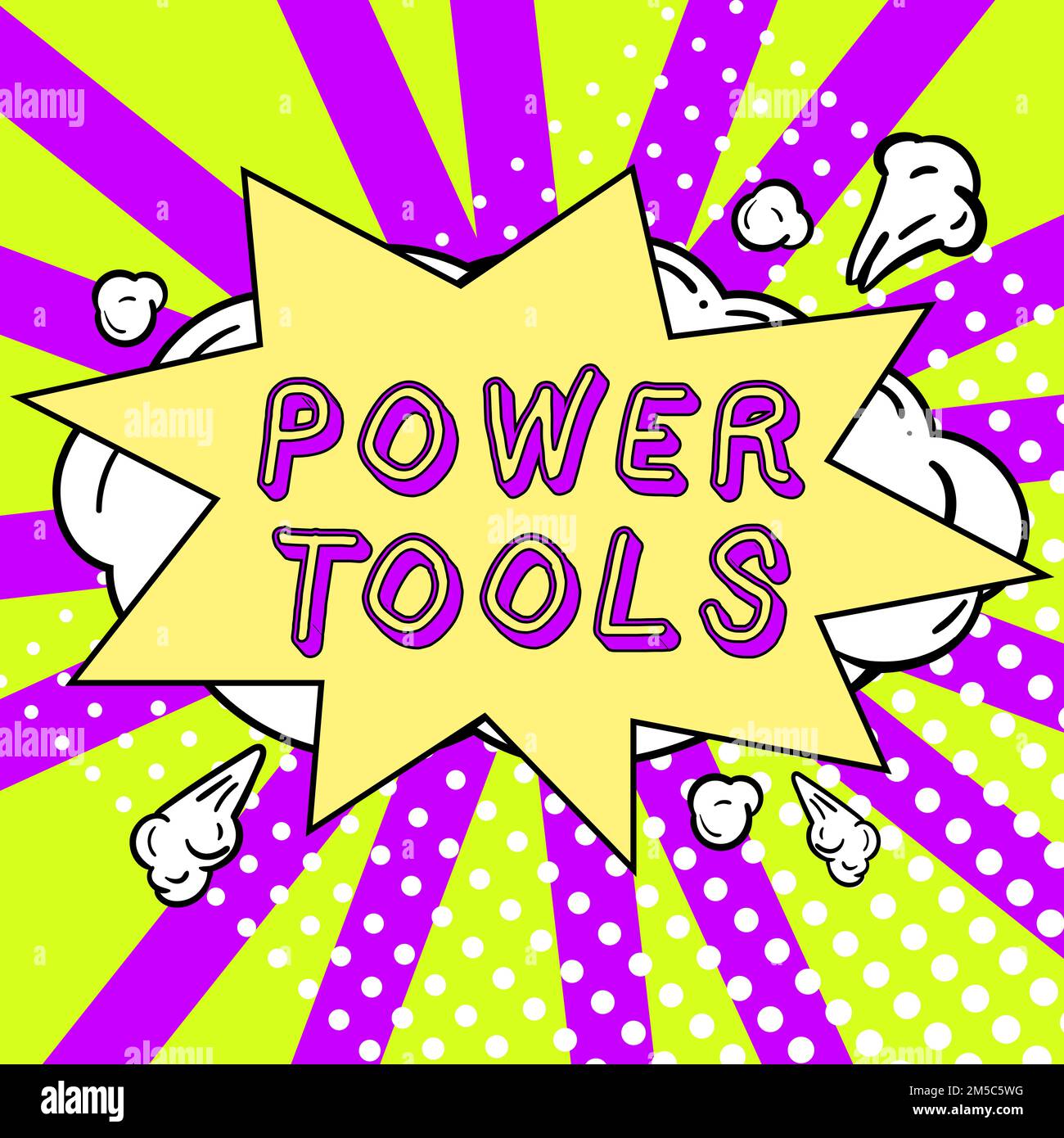 Hand writing sign Power Tools. Concept meaning tool that is actuated by ...