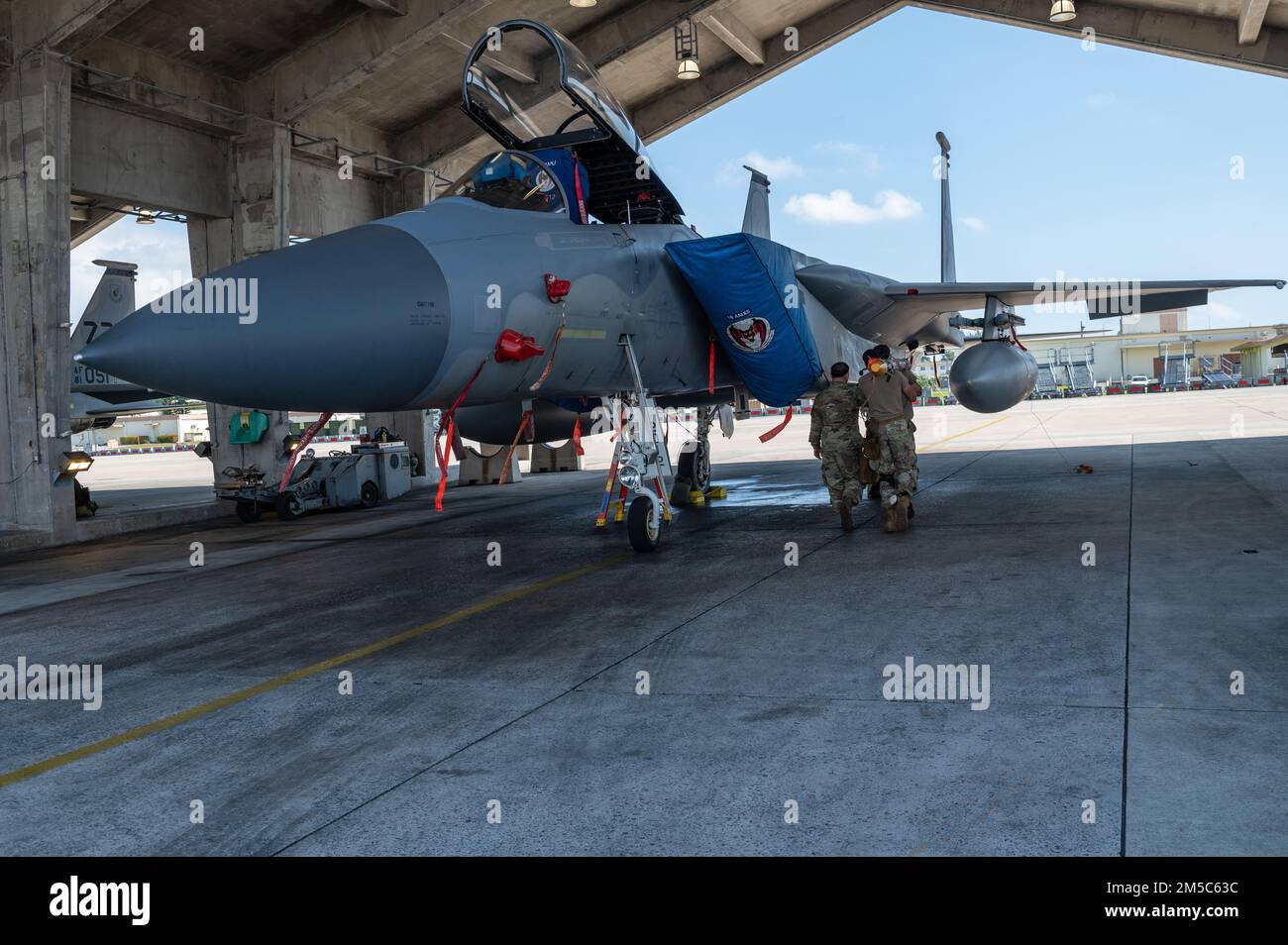 U.S. Air Force Airmen from the 44th Aircraft Maintenance Unit weapons ...