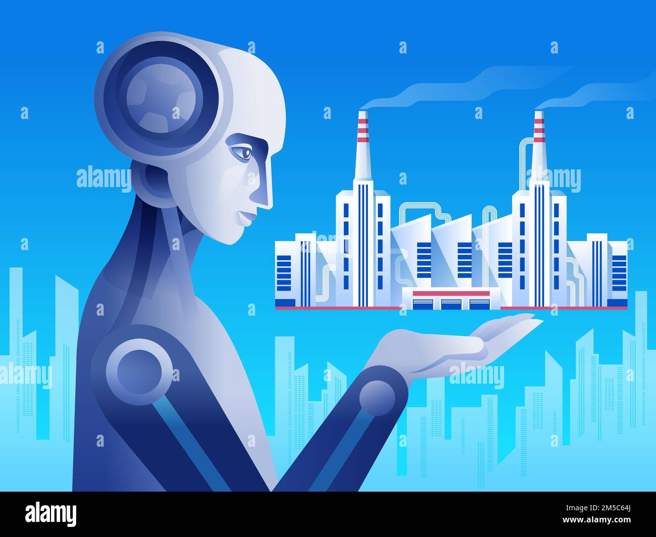Artificial intelligence manufacturing Stock Vector Images - Alamy