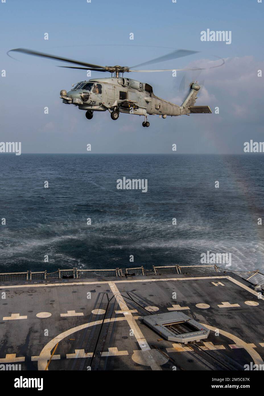 GULF OF OMAN (Feb. 28, 2022) An MH-60R Sea Hawk helicopter, attached to ...