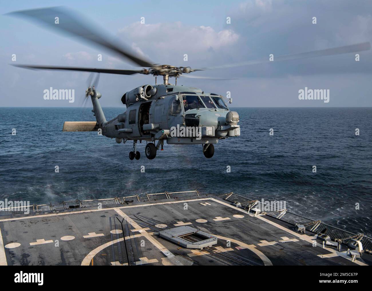 GULF OF OMAN (Feb. 28, 2022) An MH-60R Sea Hawk helicopter, attached to ...