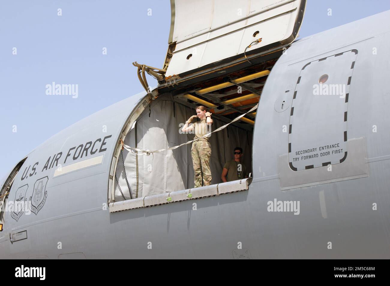 Airman 1st Class Lauren Hotaling, a boom operator with the 908th ...