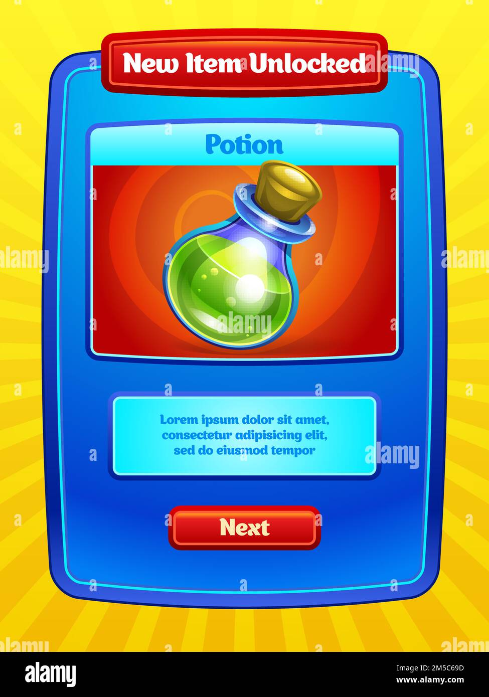 Game UI. New item screen. Interface design. Vector eps 10 Stock Vector Image & Art - Alamy