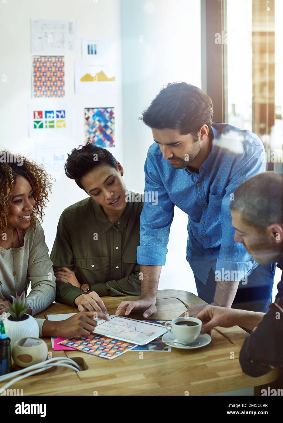 Mind mapping software helps us to work smarter. a group of coworkers ...
