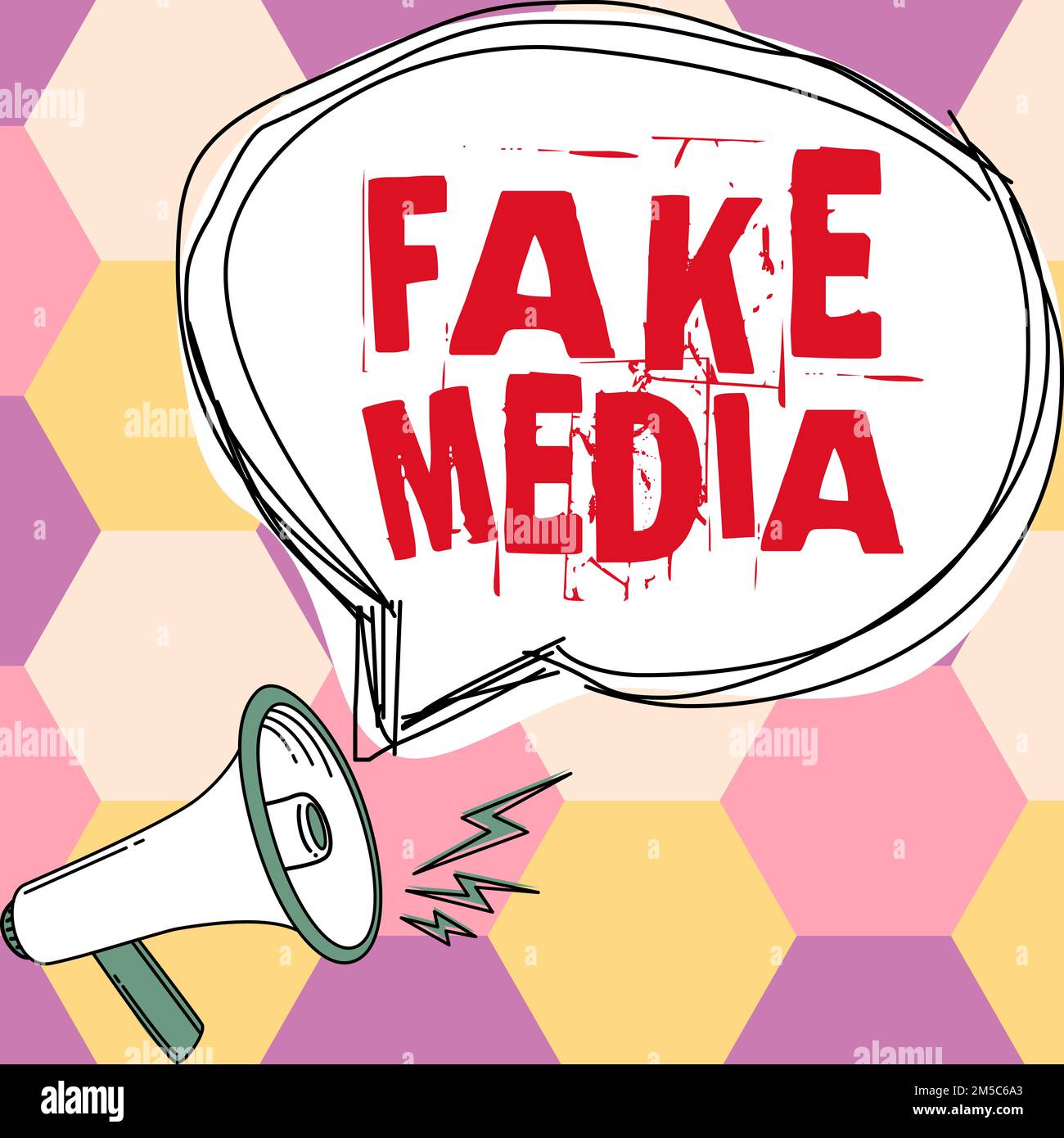 Hand writing sign Fake Media. Business overview An formation held by ...