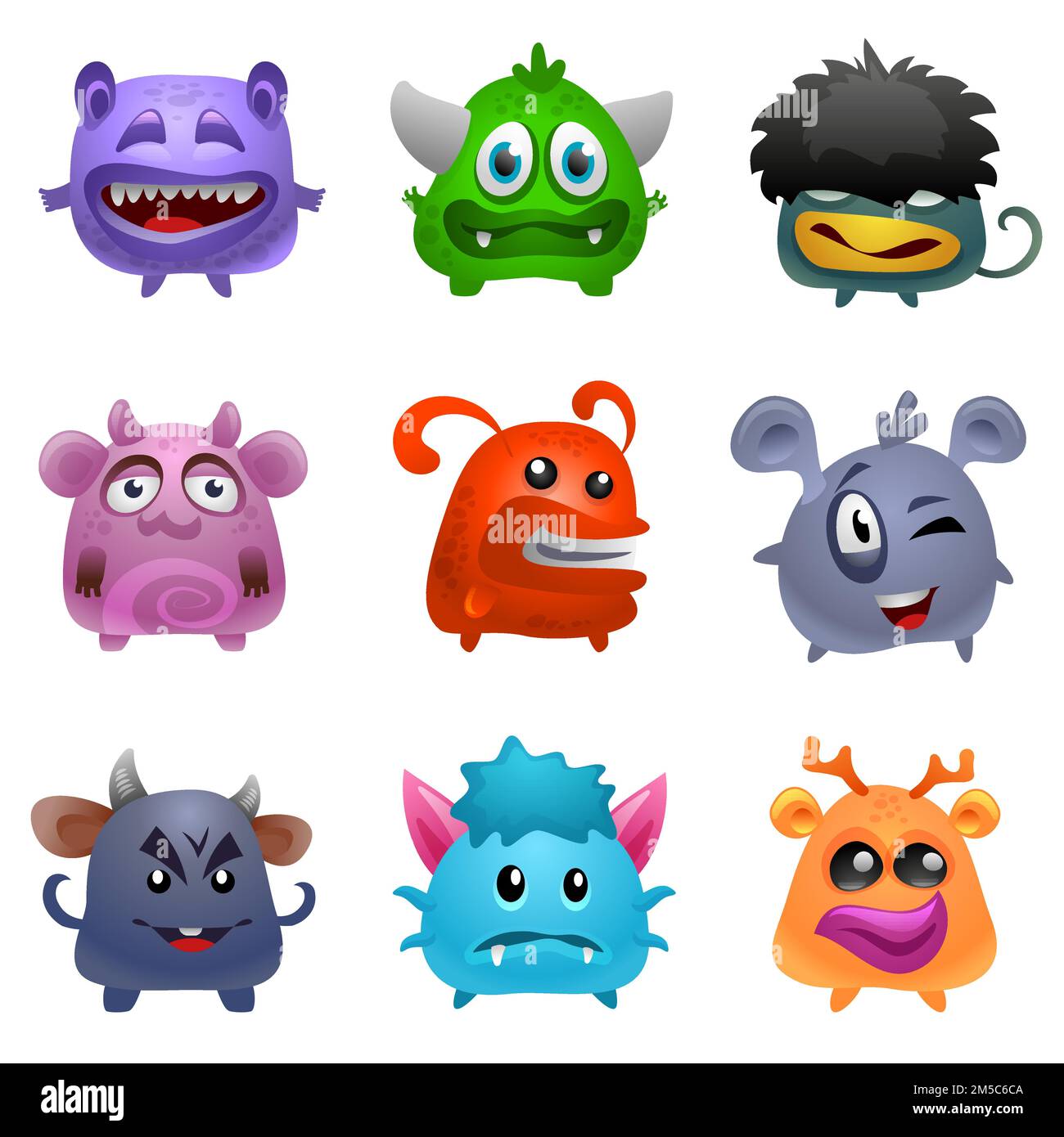 Cartoon characters. Funny cute monsters. Vector eps 10 Stock Vector ...