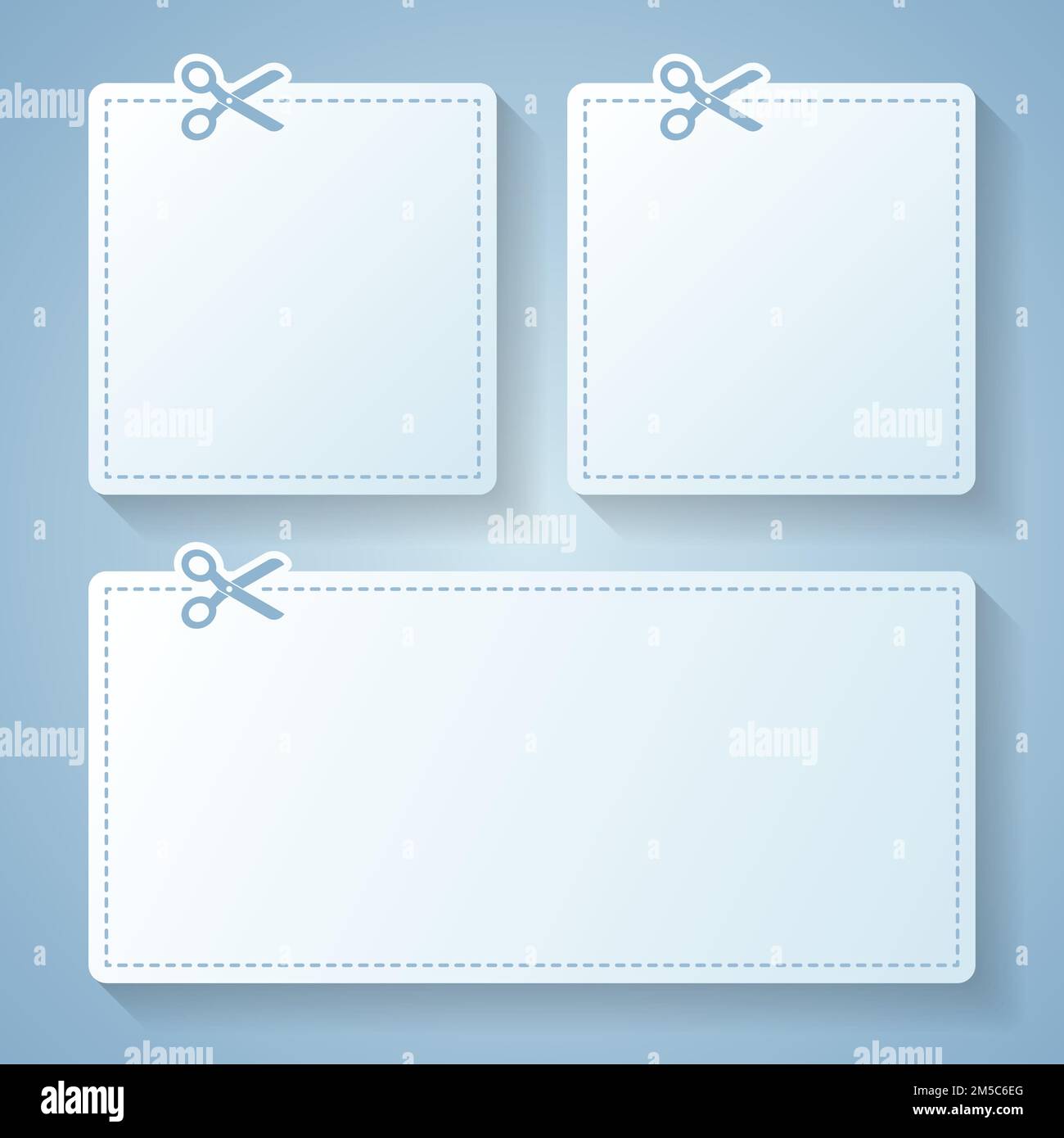 Blank white advertising coupon. Blank paper banners isolated on ...