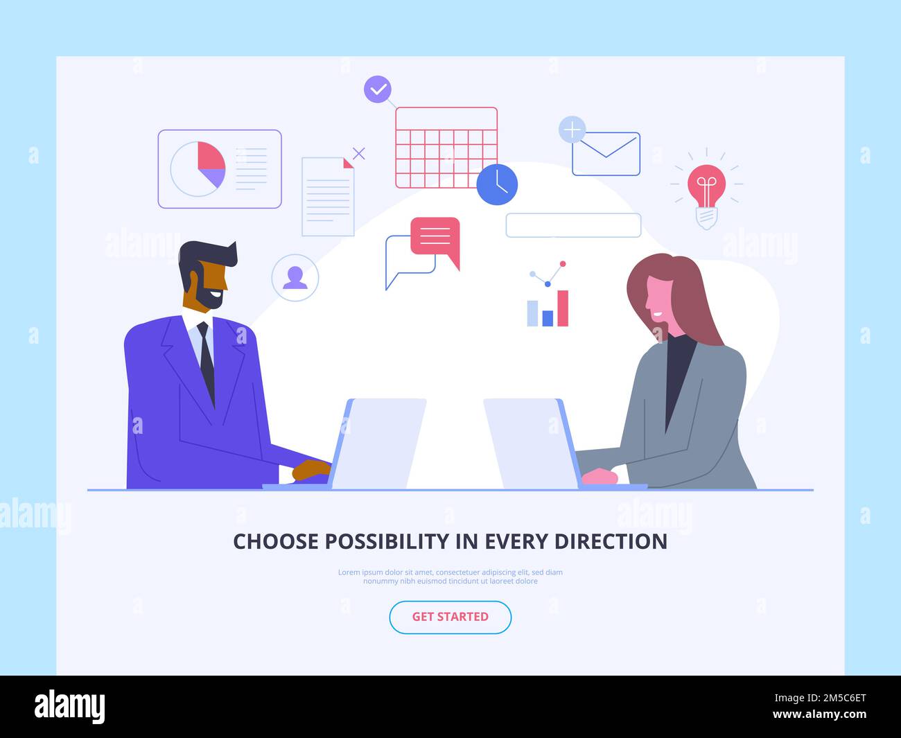 Business partnership landing page vector template. Website homepage ...