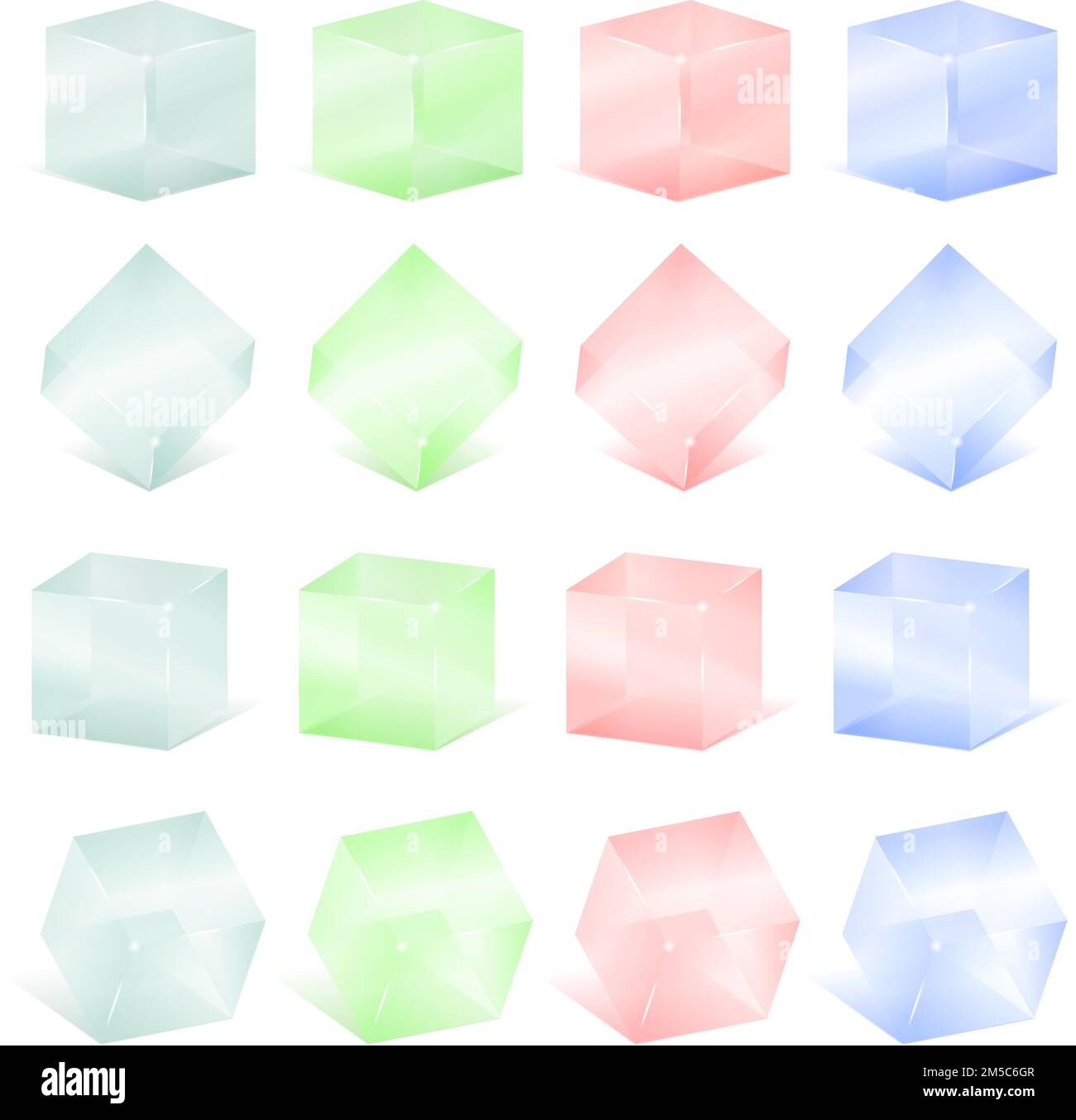 Set of transparent glass cubes, vector eps10 illustration Stock Vector ...