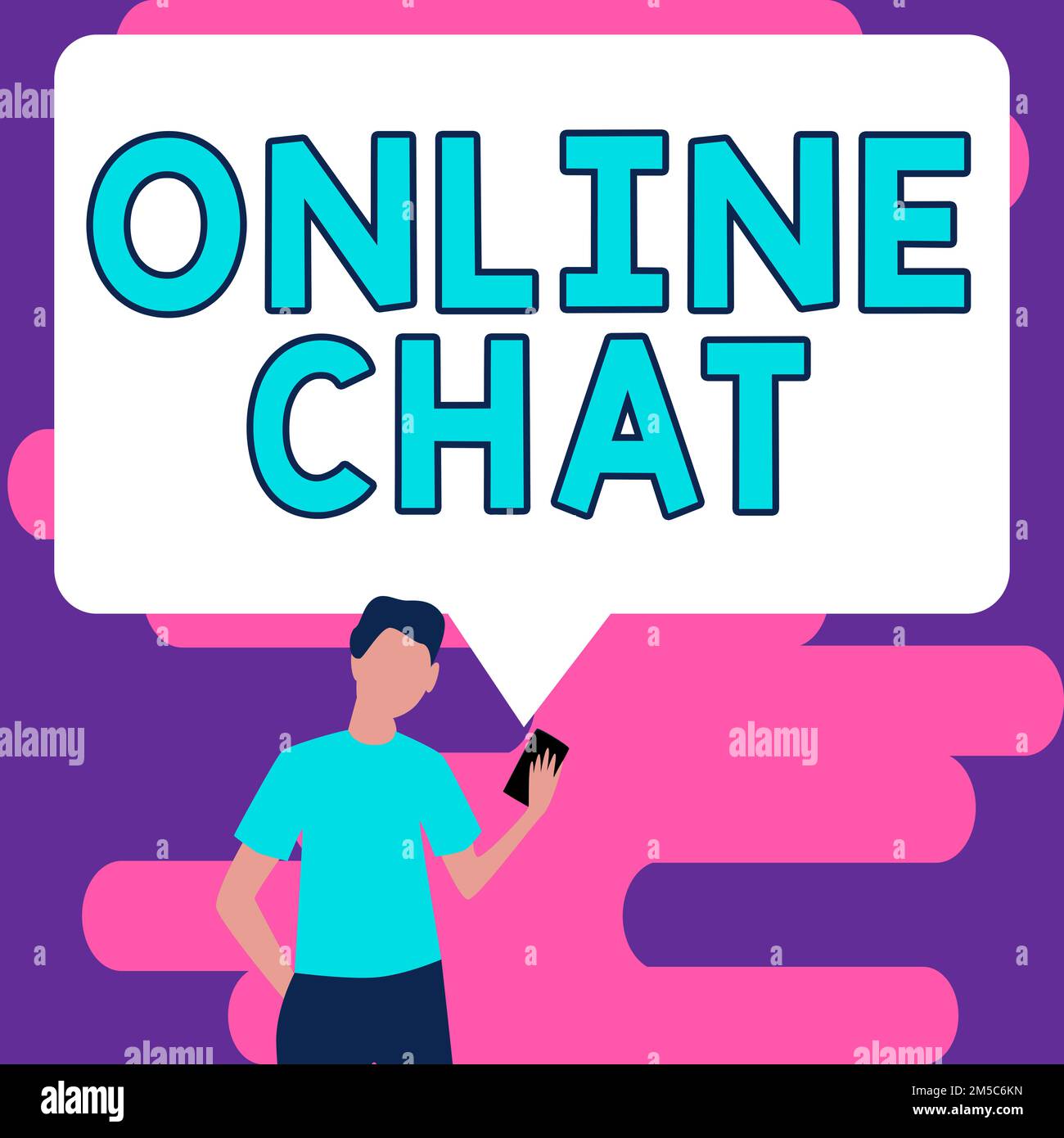 Conceptual display Online Chat. Business idea talking with friend or someone through internet ...