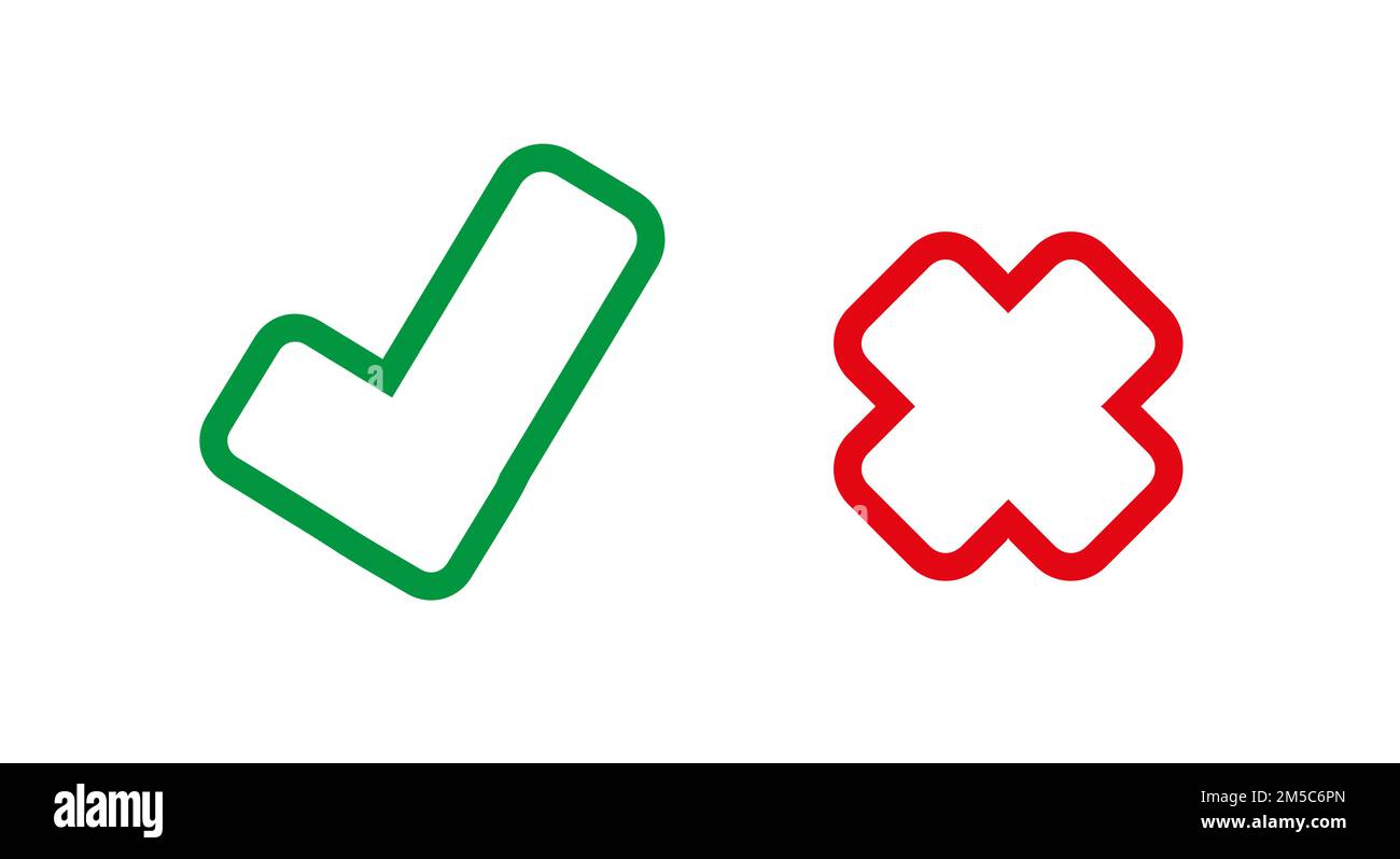 tick and cross icon on white background Stock Vector Image & Art - Alamy