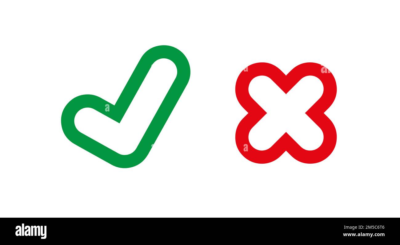 tick and cross icon on white background Stock Vector Image & Art - Alamy