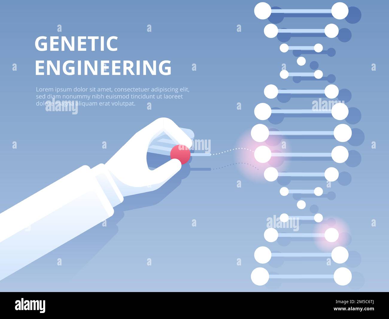 Genetic engineering. Gene editing tool CRISPR CAS9. Vector illustration ...