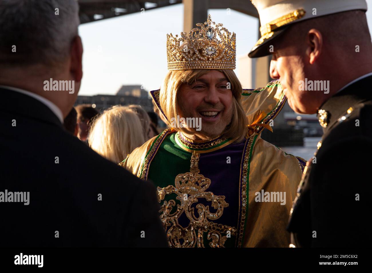 James Reiss III, left, crowned Rex, laughs with Brig. Gen. Michael ...
