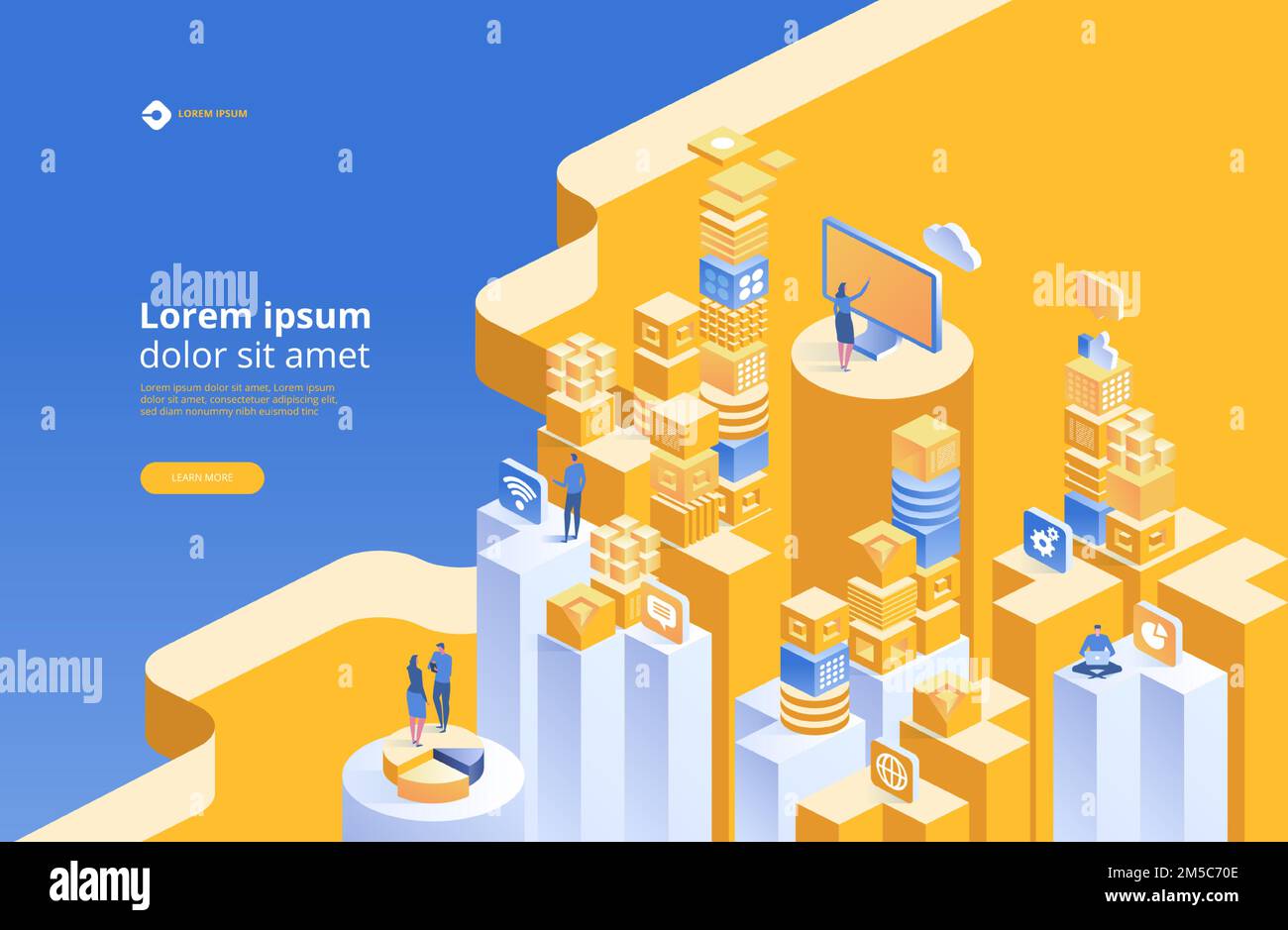 Seo Analytics Team Landing Page Search Engine Optimization Analysis Concept Vector Isometric