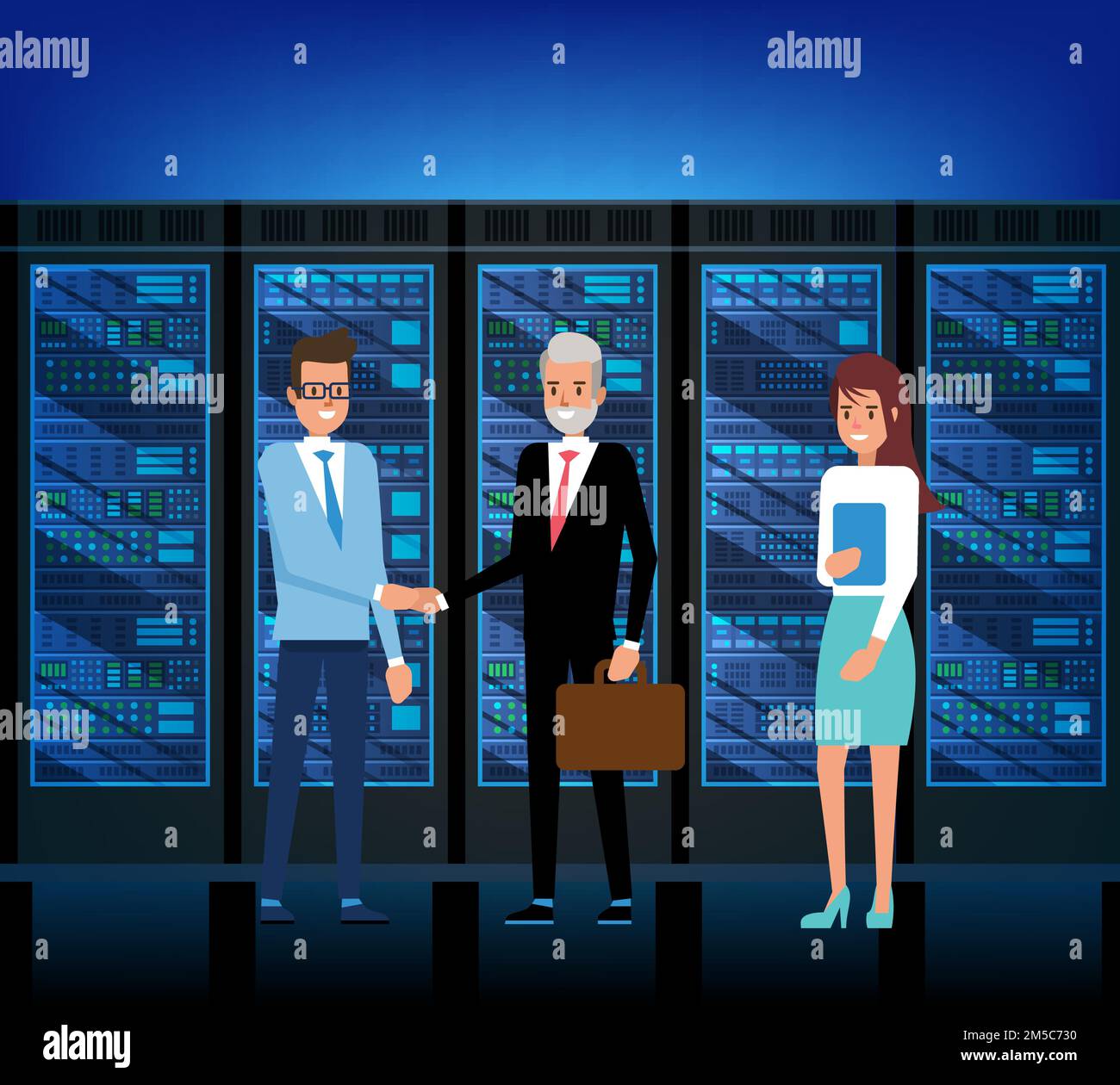 Data Center. Techniques, IT Specialist and Service Staff. Vector Stock ...