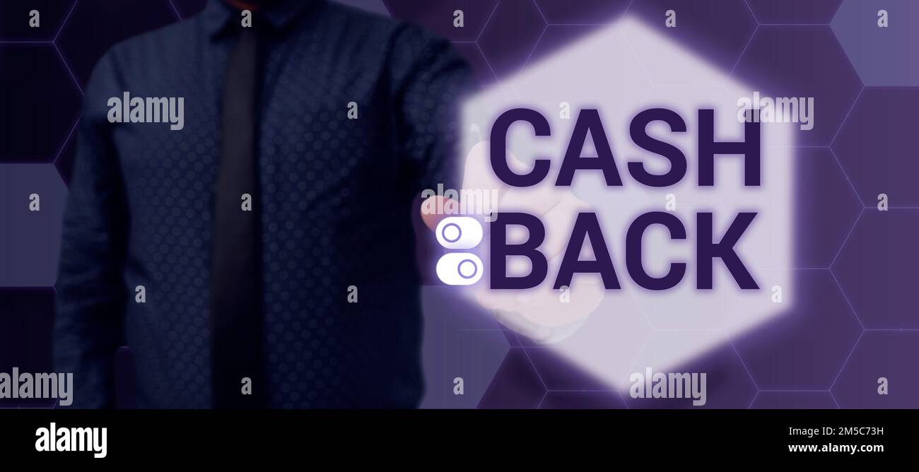 Text showing inspiration Cash Back. Concept meaning incentive offered ...