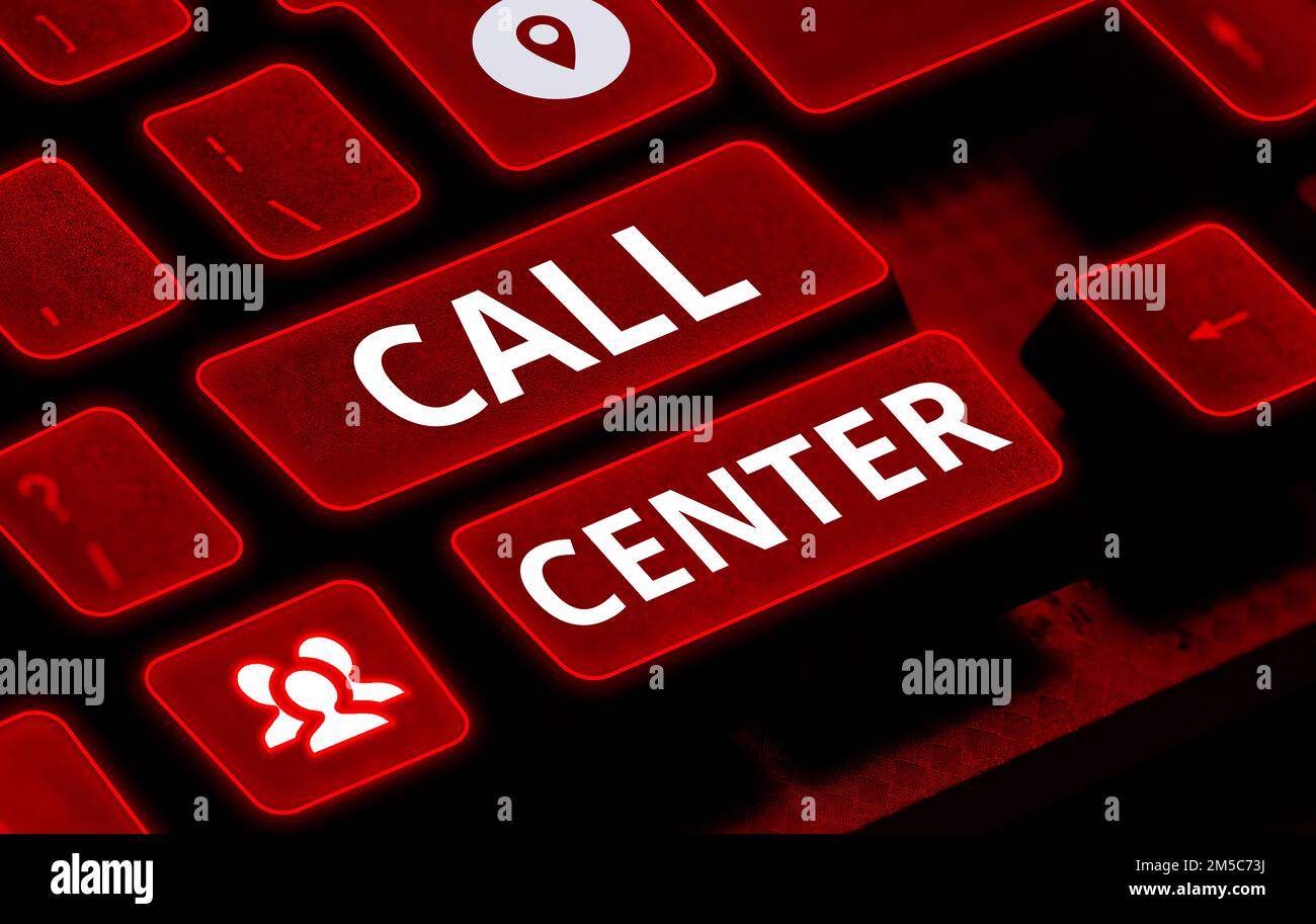 Writing displaying text Call Center. Business showcase an office in ...