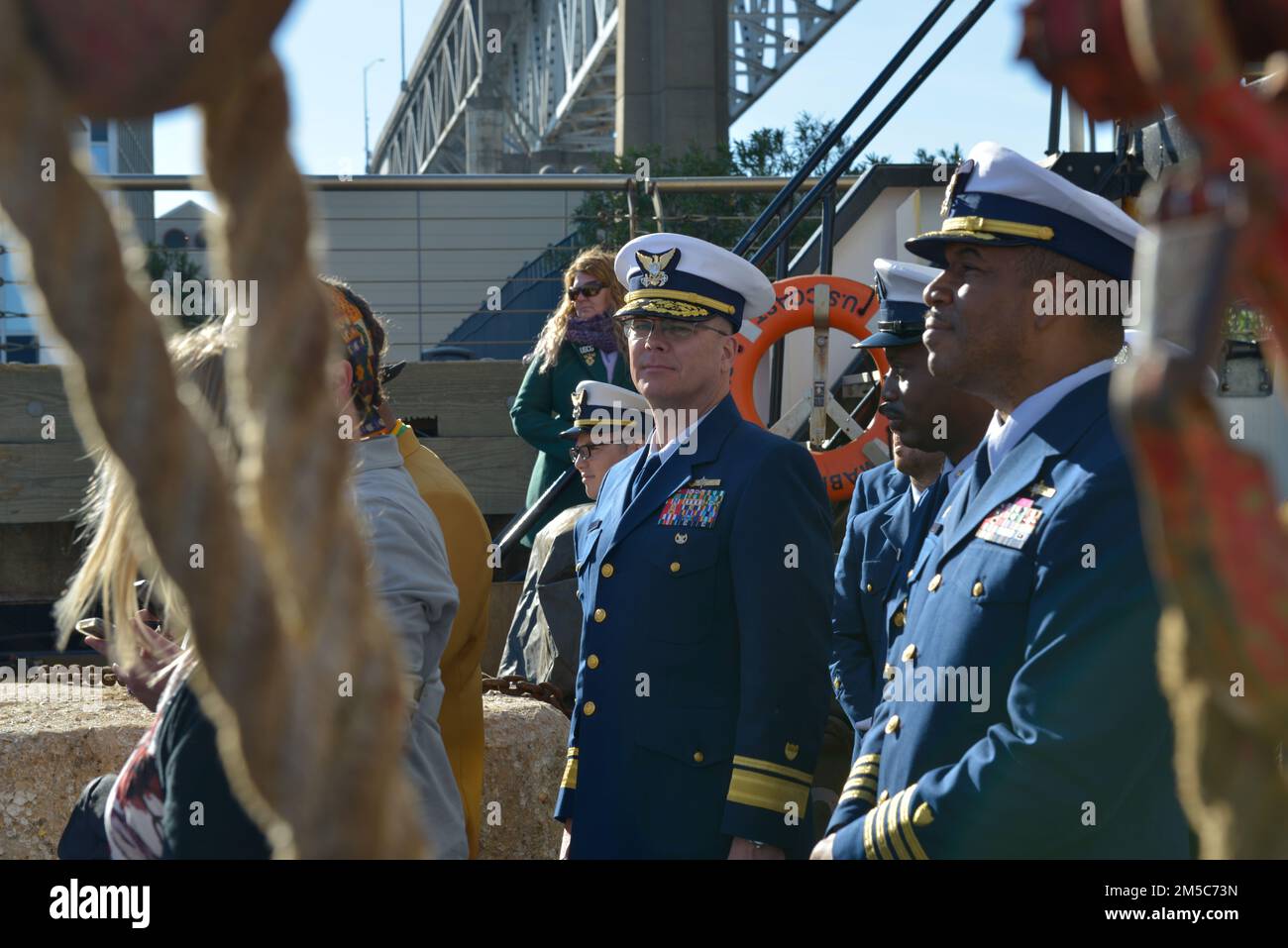 Rear Adm. Richard Timme, Eighth Coast Guard District commander (center ...